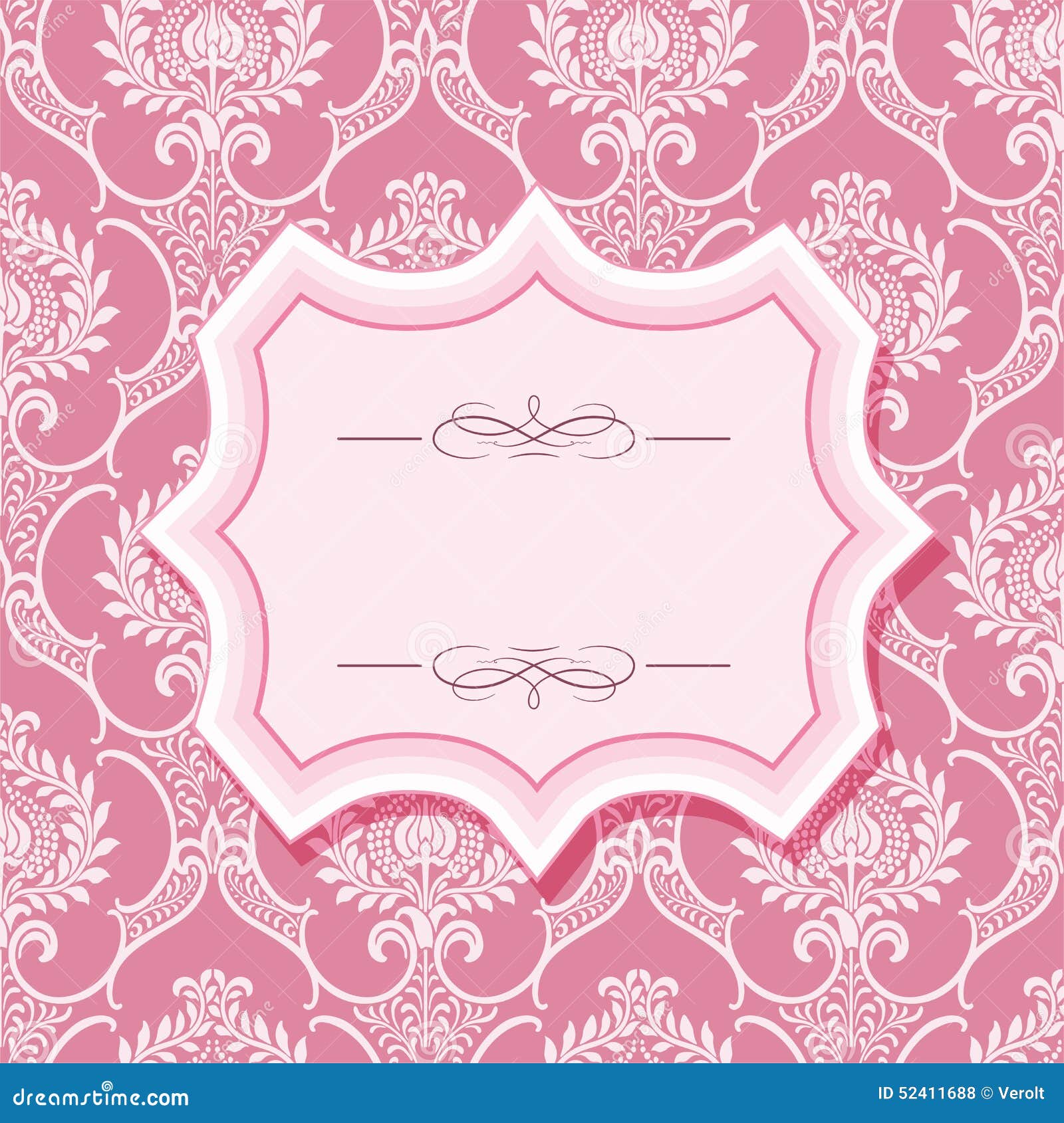 Frame on Patterns in Pastel Pink. Stock Illustration - Illustration of ...