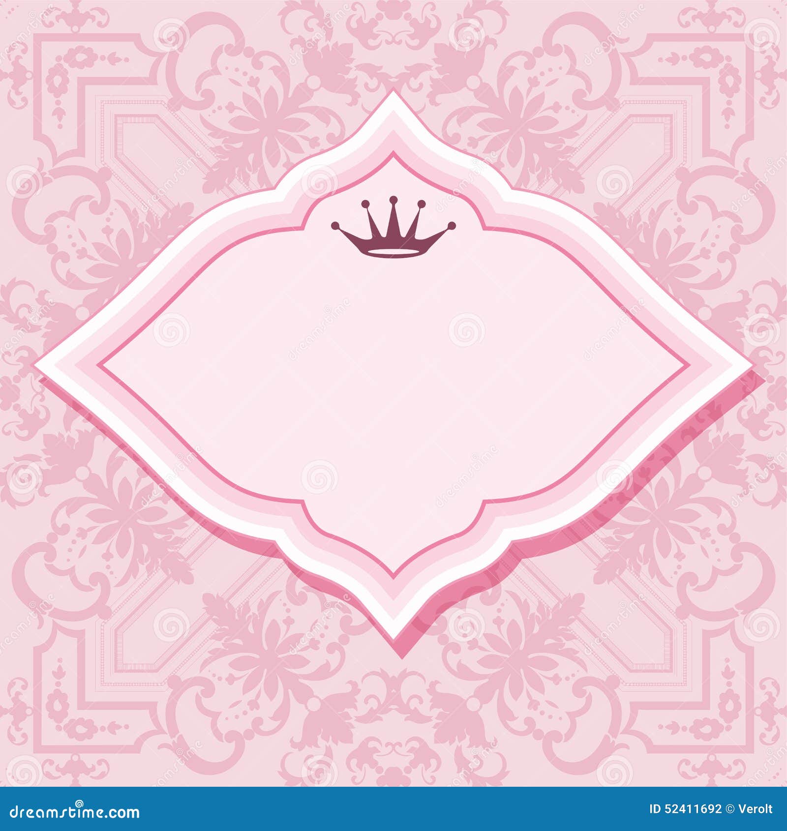 Frame on Patterns in Pastel Pink. Stock Illustration - Illustration of ...