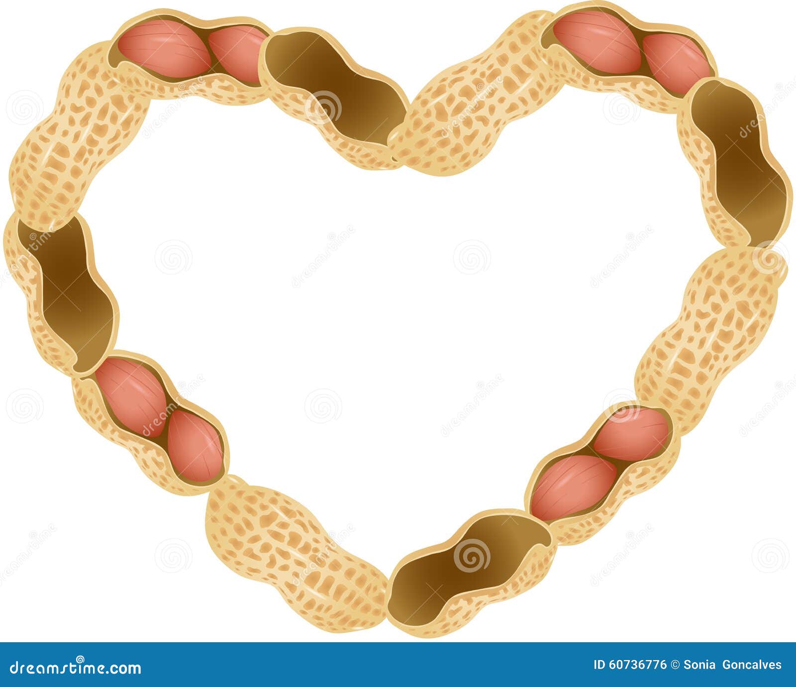 Frame of Peanut Forming into Heart Stock Vector - Illustration of meal ...