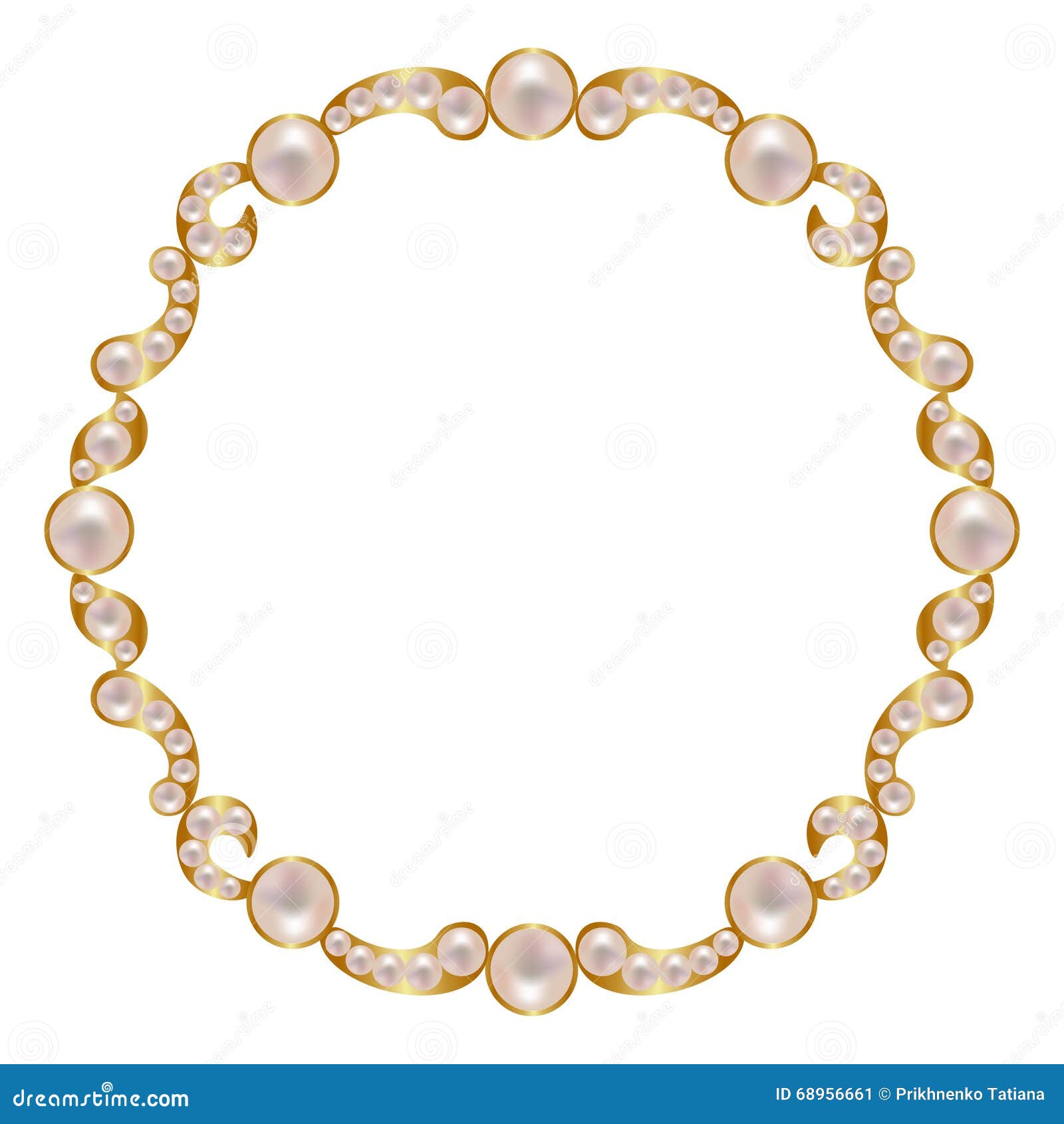 Frame with pearls stock vector. Illustration of pearls - 68956661