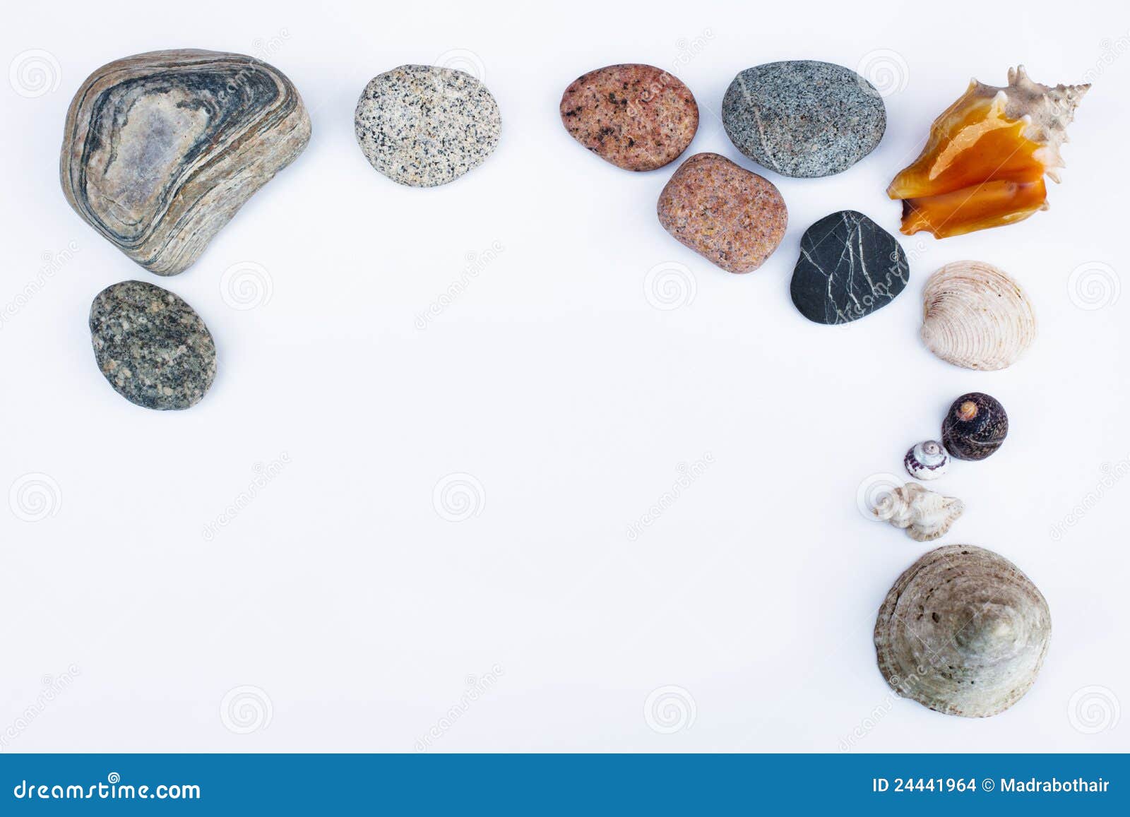 Frame from Pebbles and Shells Stock Photo - Image of isolated, frame ...