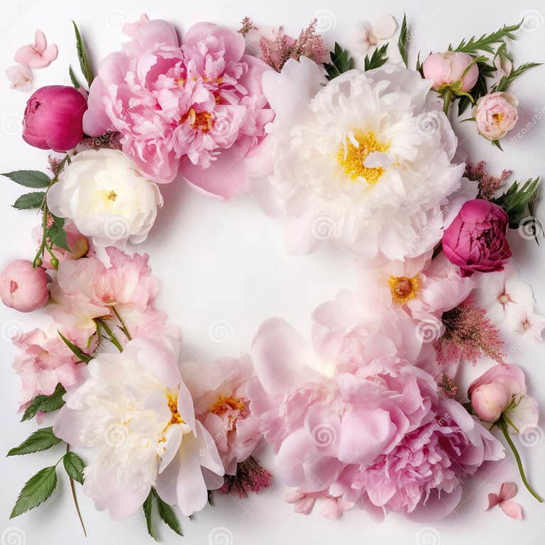 Frame from peonies stock illustration. Illustration of nature - 278002549
