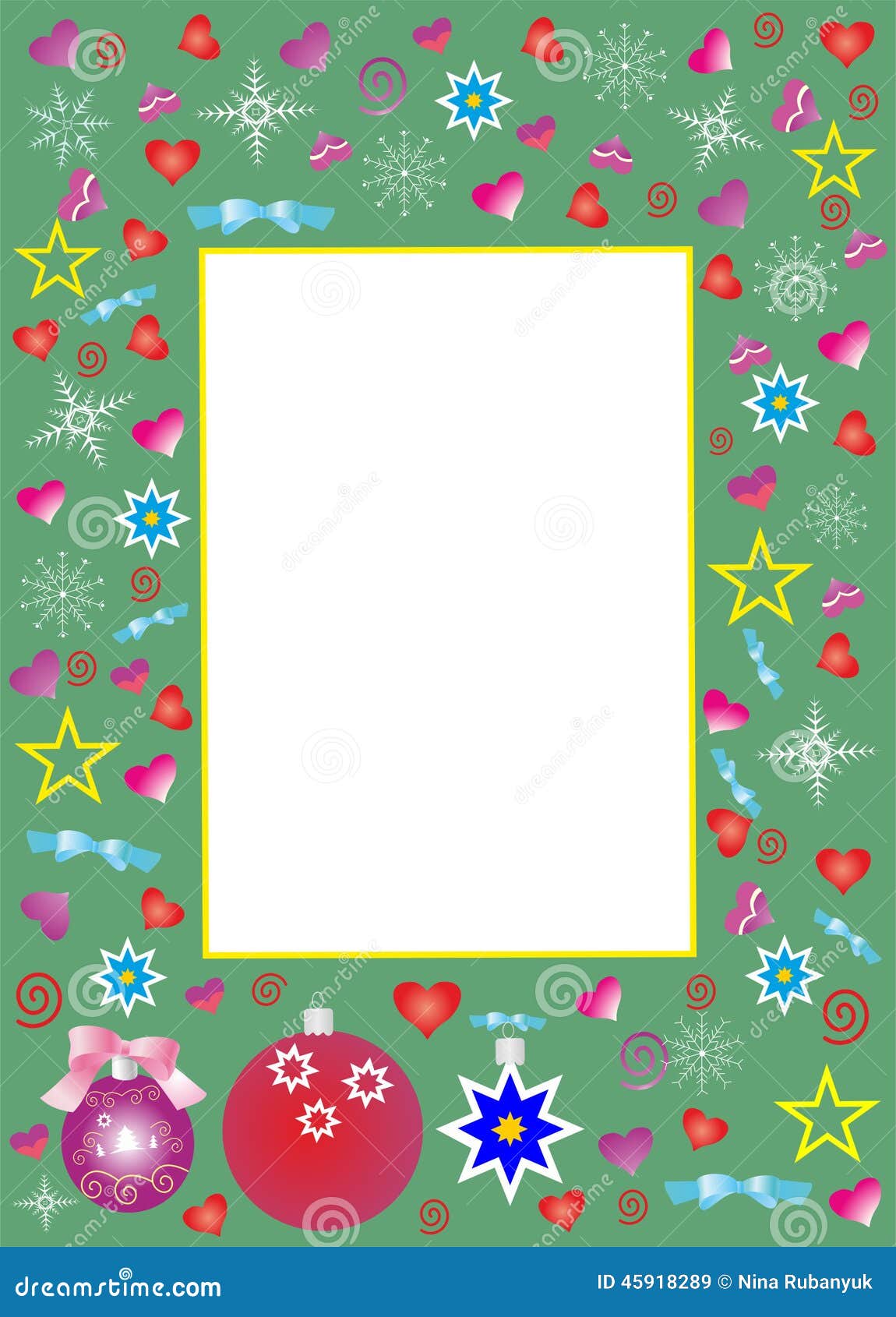 Frame for Photo with Christmas Elements Stock Vector - Illustration of ...