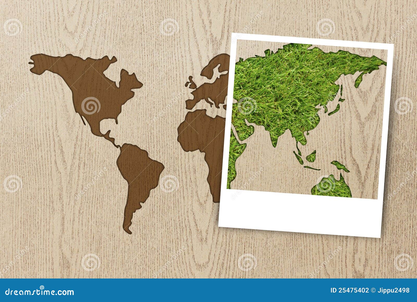 Frame Photo Eco World Map on Wood Texture Stock Photo - Image of ...