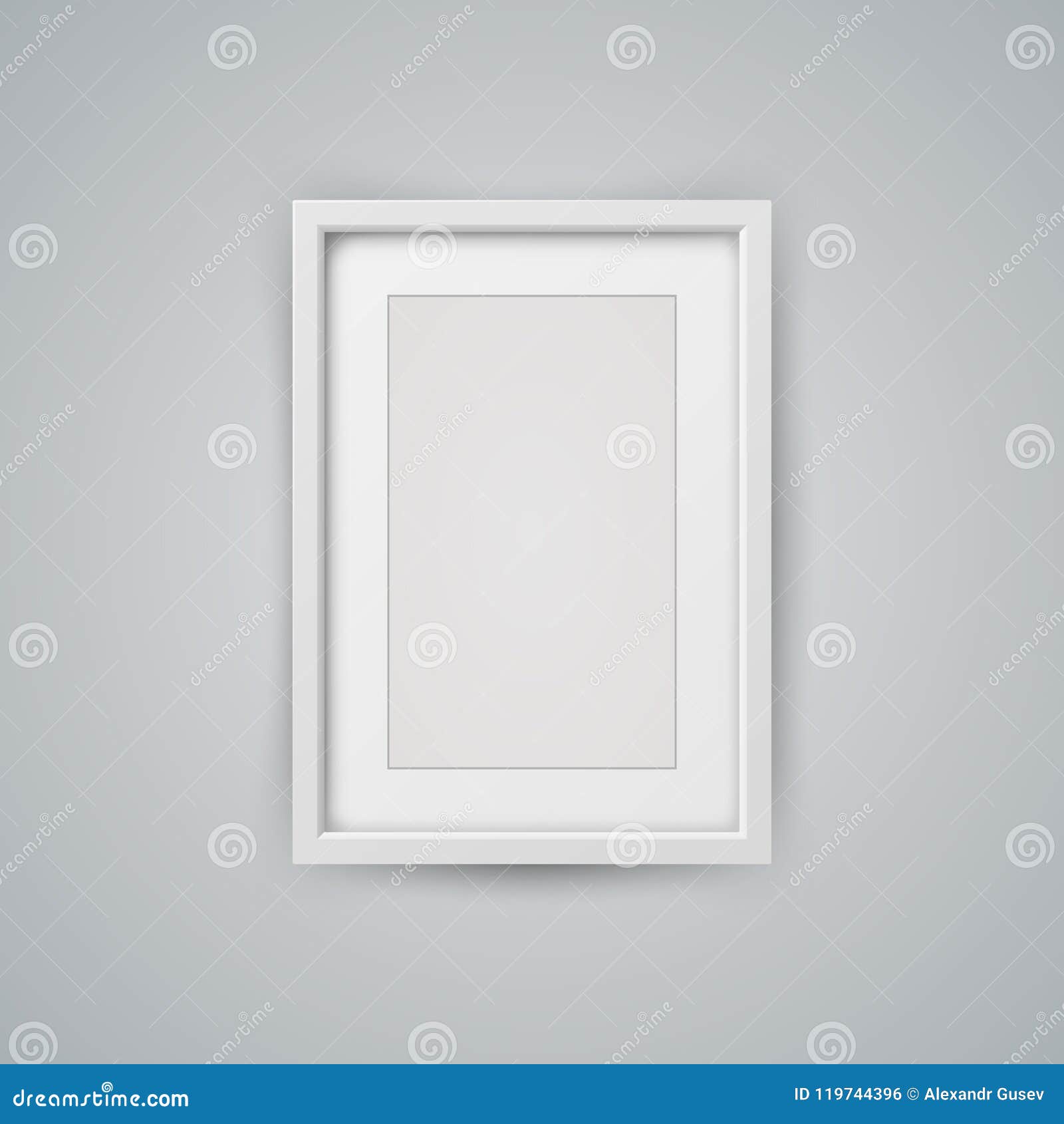 Frame for Photo on the Grey Background. Stock Vector - Illustration of ...