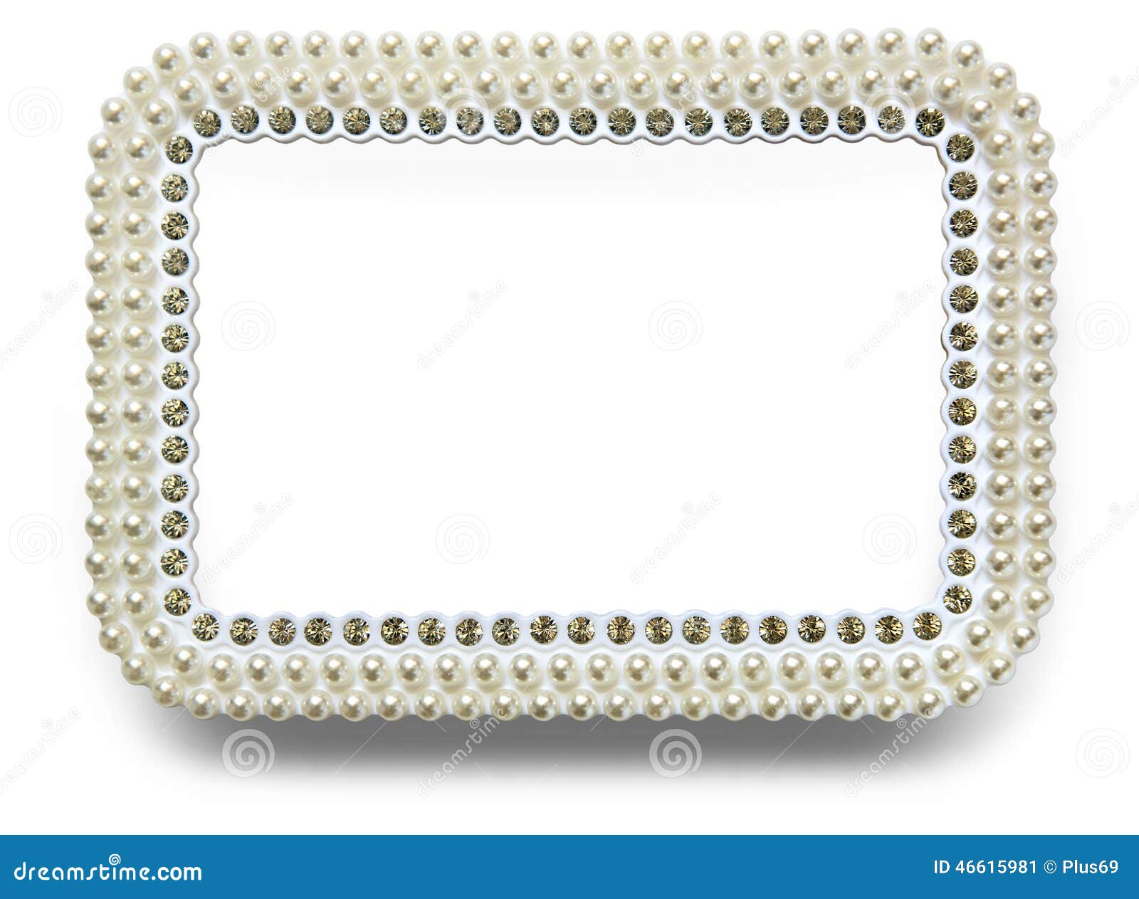 Frame for Photo with Pearls Isolated on White Background Stock Image ...
