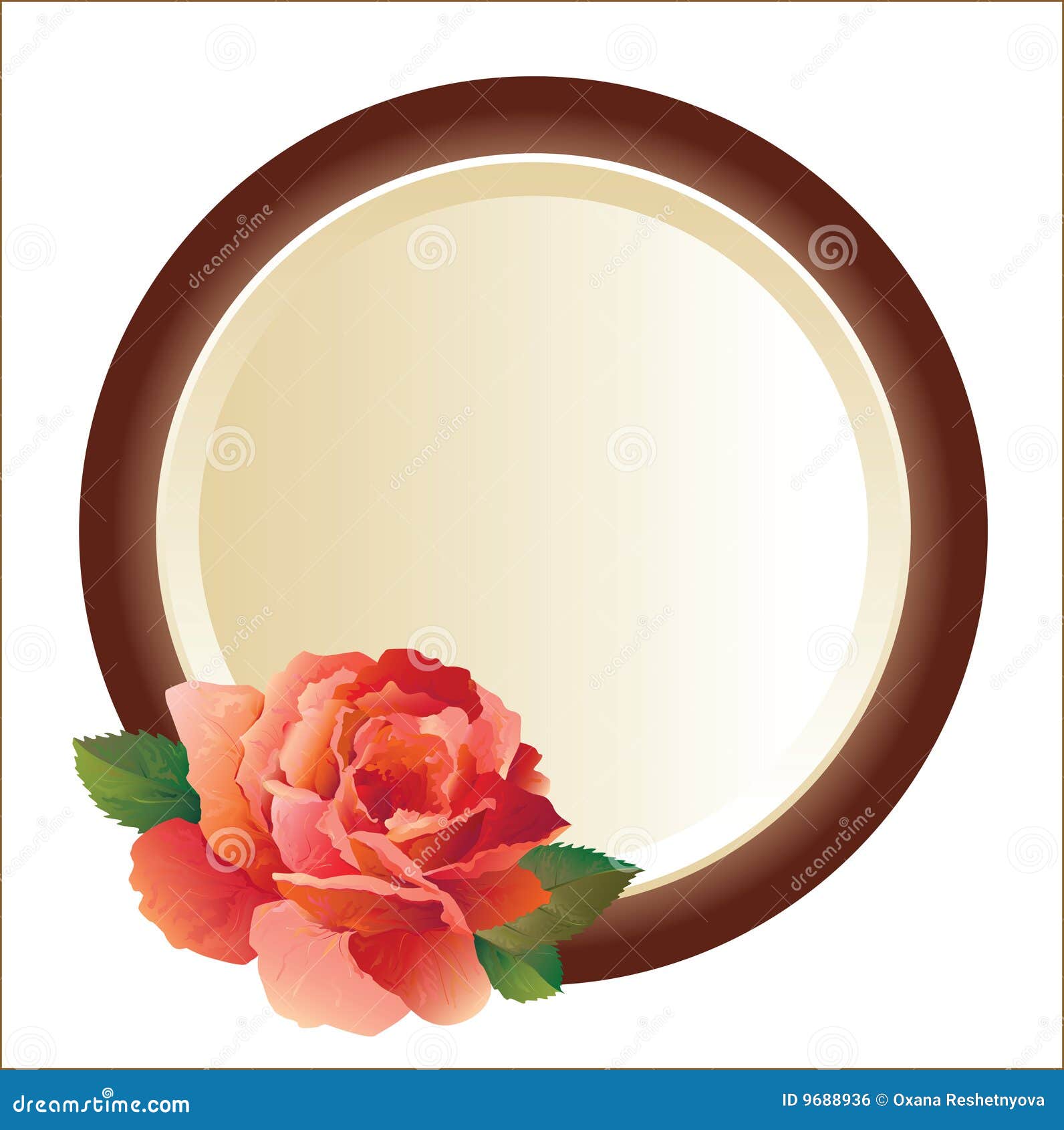 Frame for Picture with Rose Stock Vector - Illustration of bloom, color ...