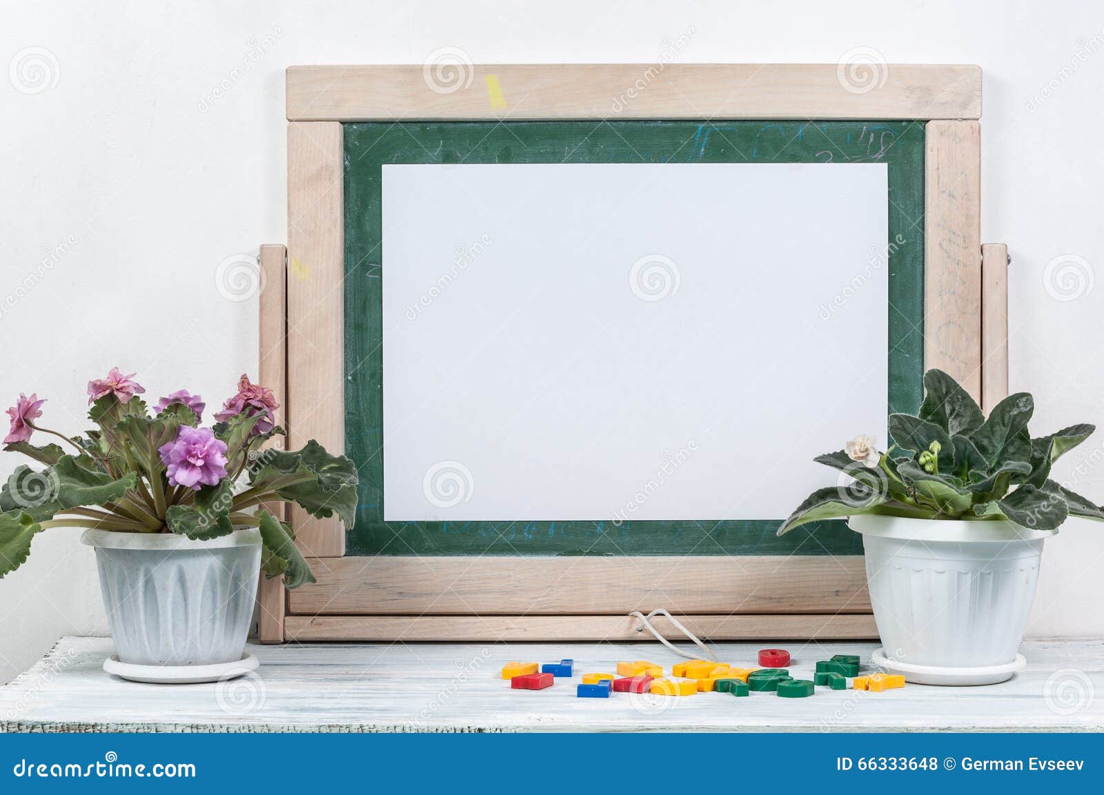 Frame for a Picture on a Wooden Table Stock Photo - Image of brushes ...