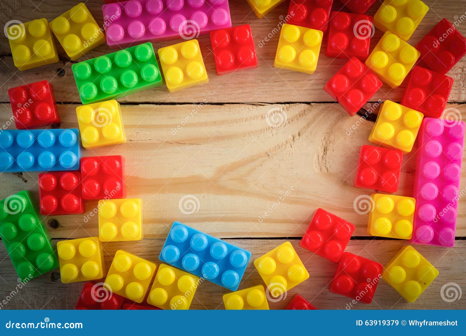 Frame of Pile Plastic Toy Blocks Stock Image - Image of plan, element ...