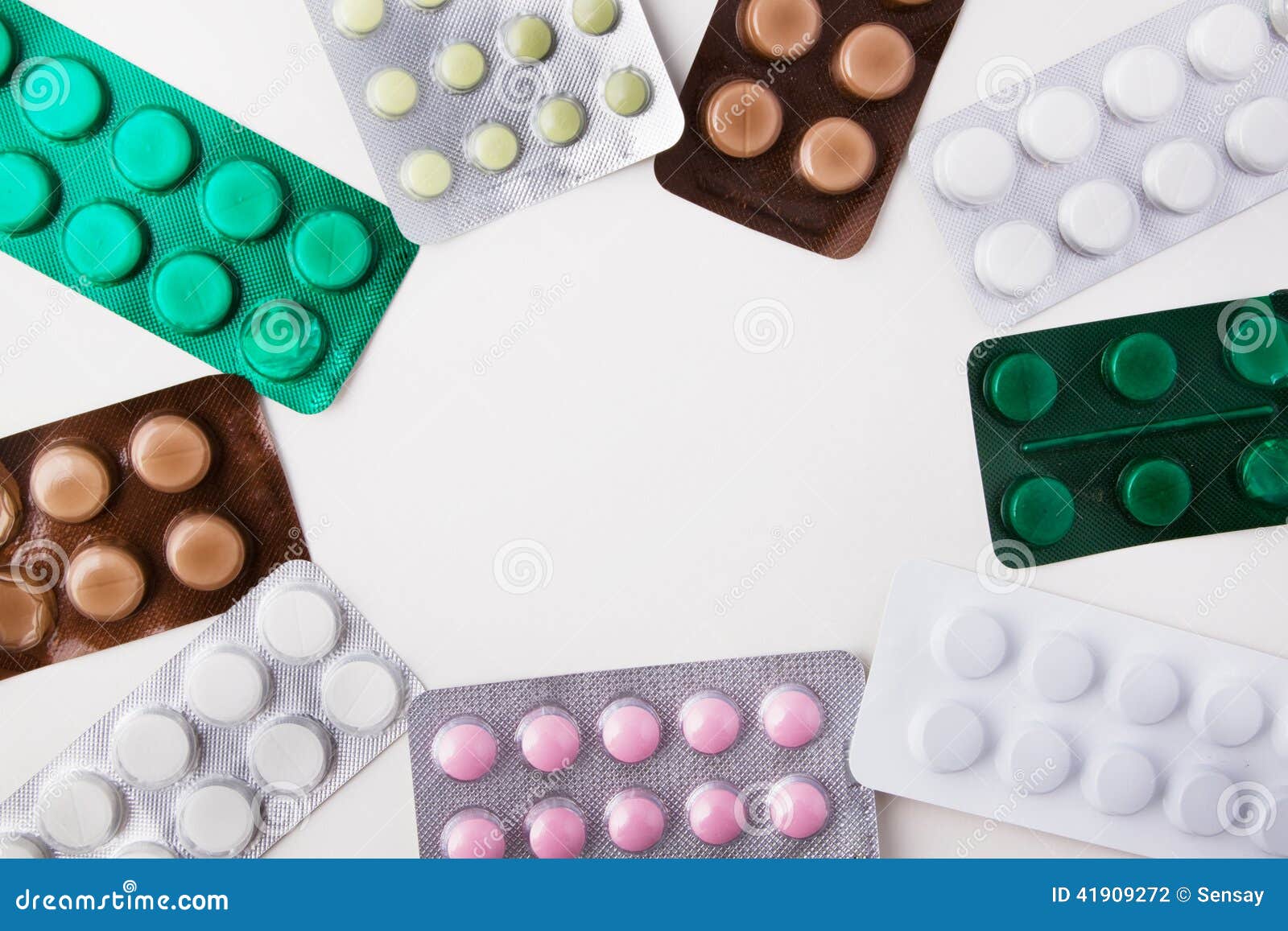 Frame of Pills in Blister Pack Stock Photo - Image of medicinal ...
