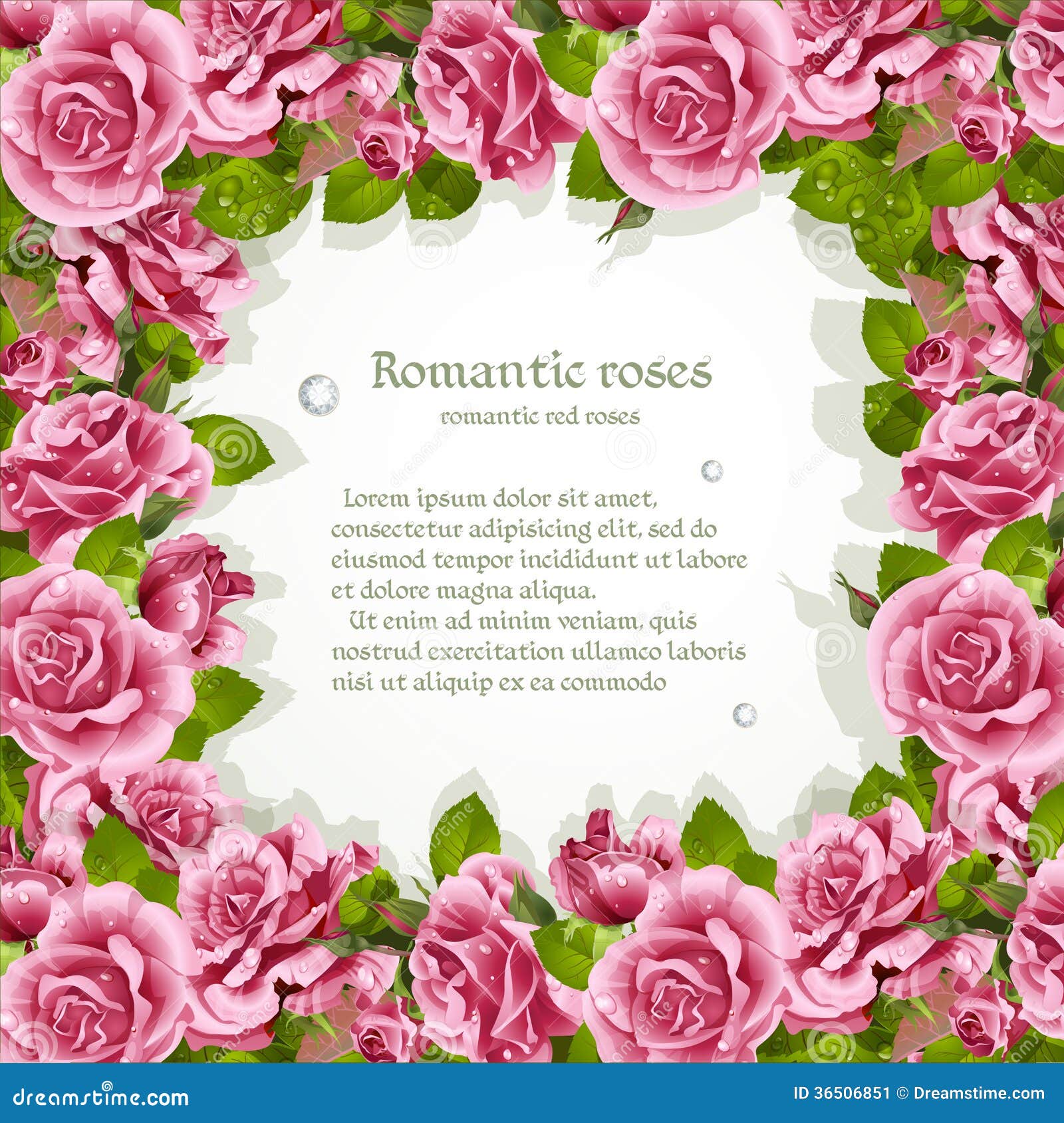 Frame from pink roses stock vector. Illustration of celebrate - 36506851