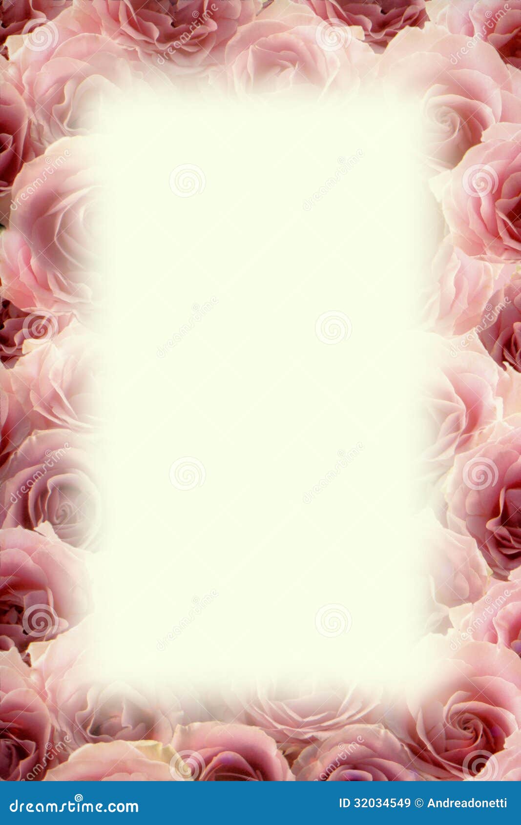 Frame of pink roses stock illustration. Illustration of delicate - 32034549