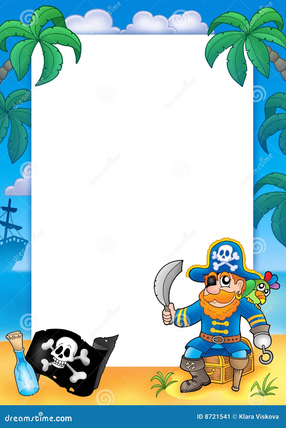 Frame On A Pirate Theme Cartoon Vector | CartoonDealer.com #31458269