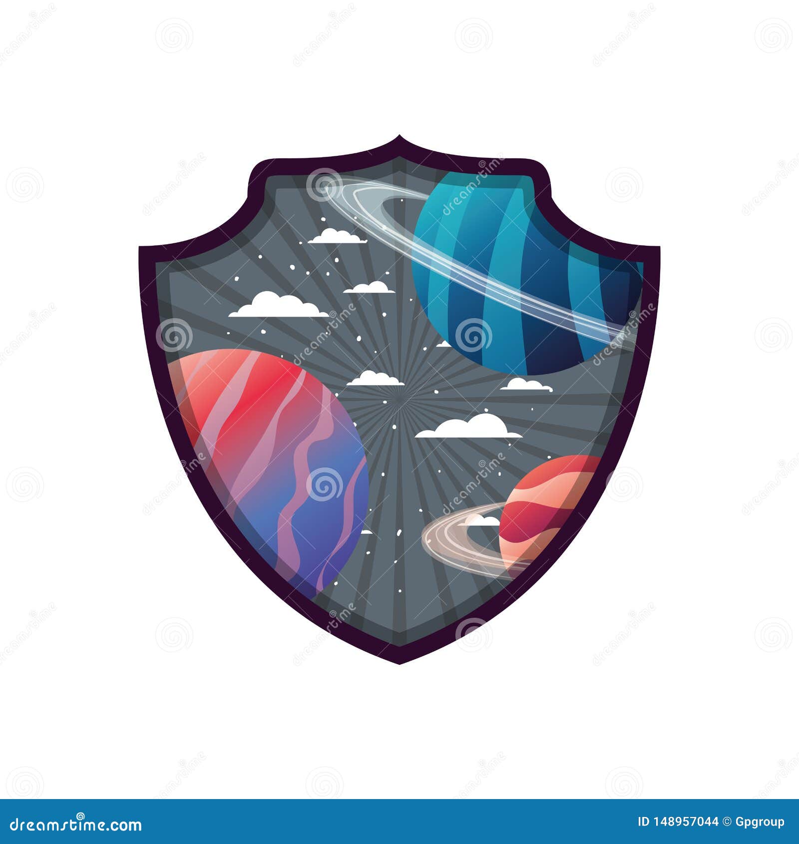 Frame with Planets of the Solar System Stock Vector - Illustration of ...