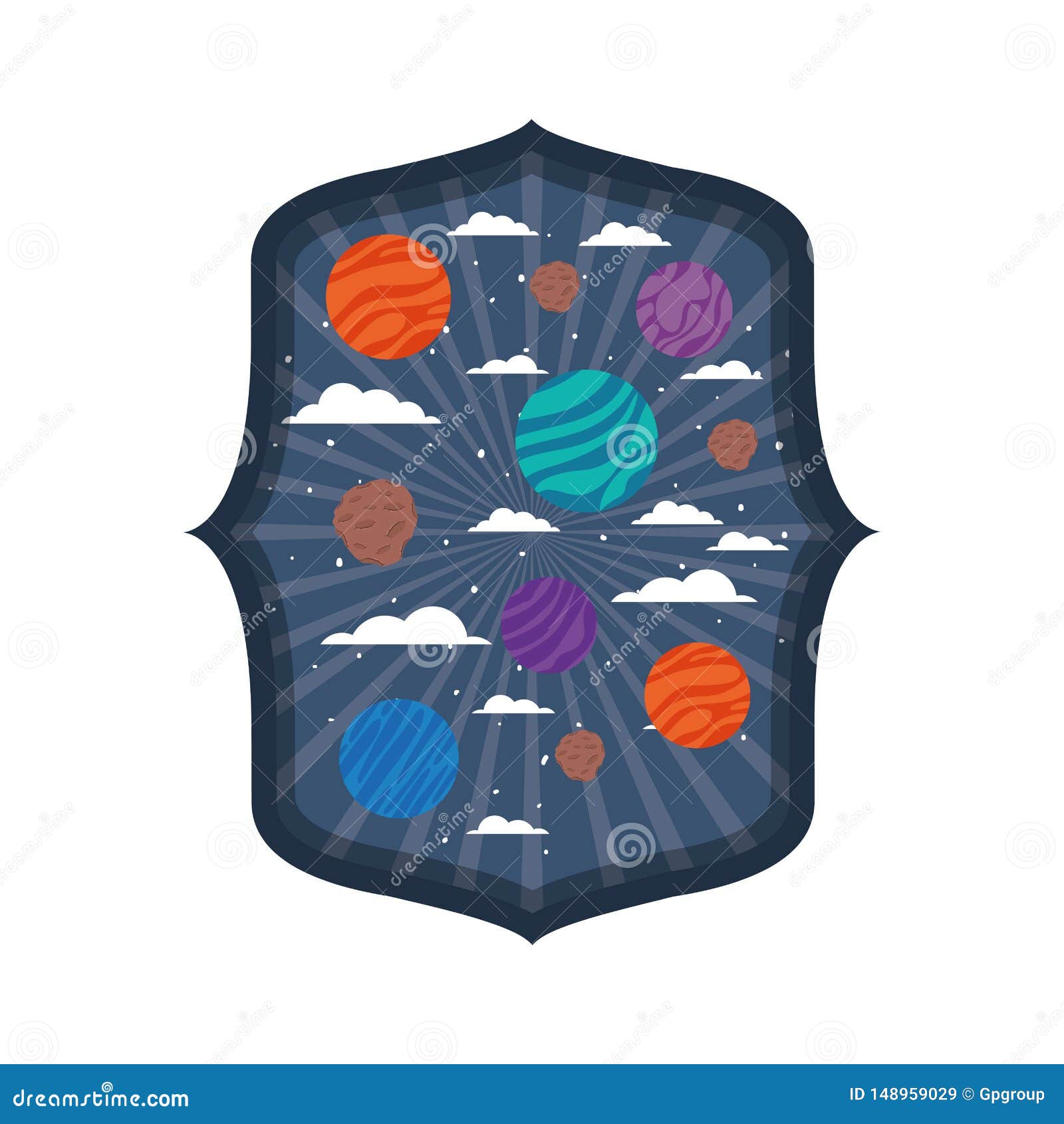 Frame with Planets of the Solar System Stock Vector - Illustration of ...