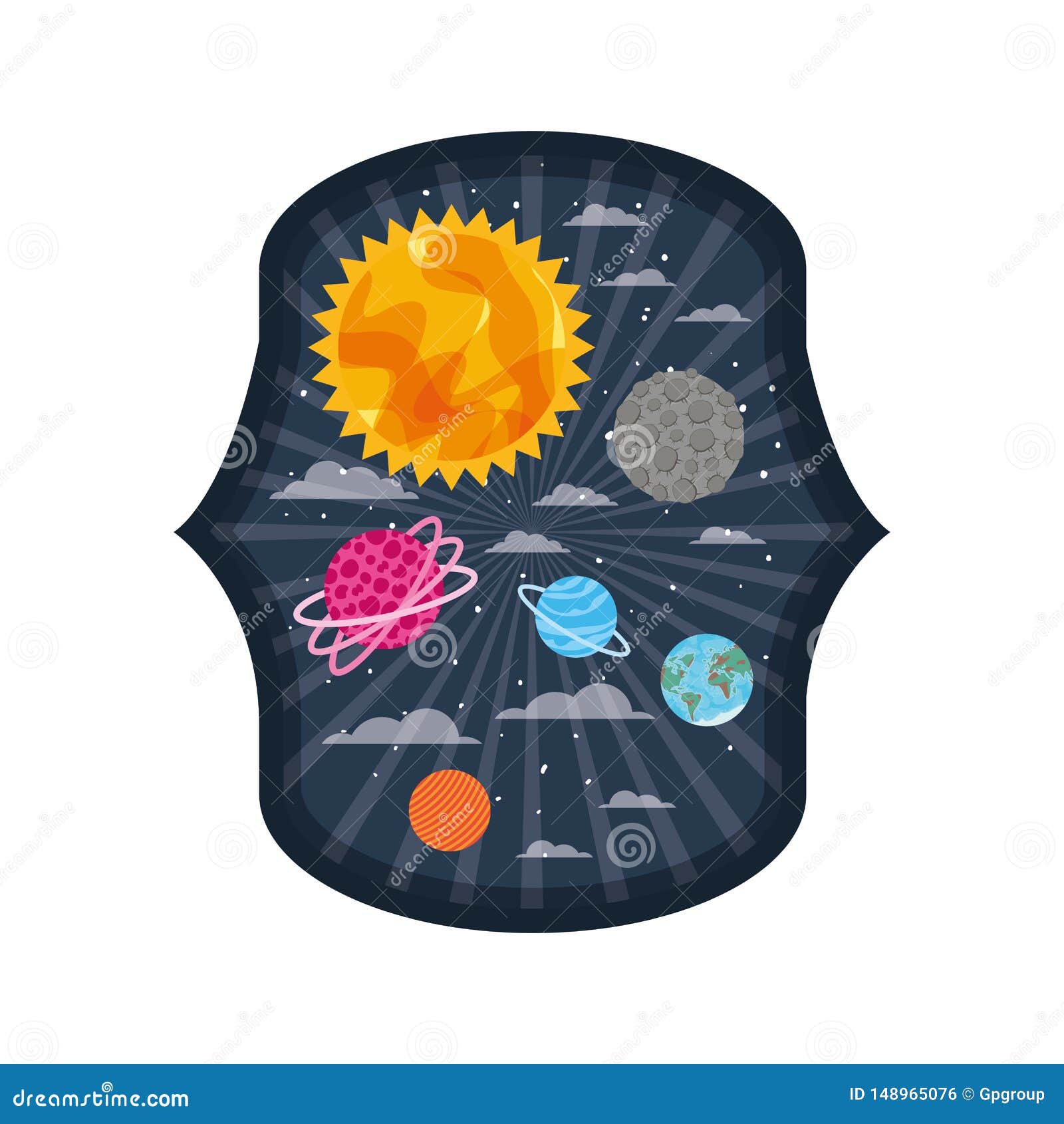 Frame with Planets of the Solar System Stock Vector - Illustration of ...