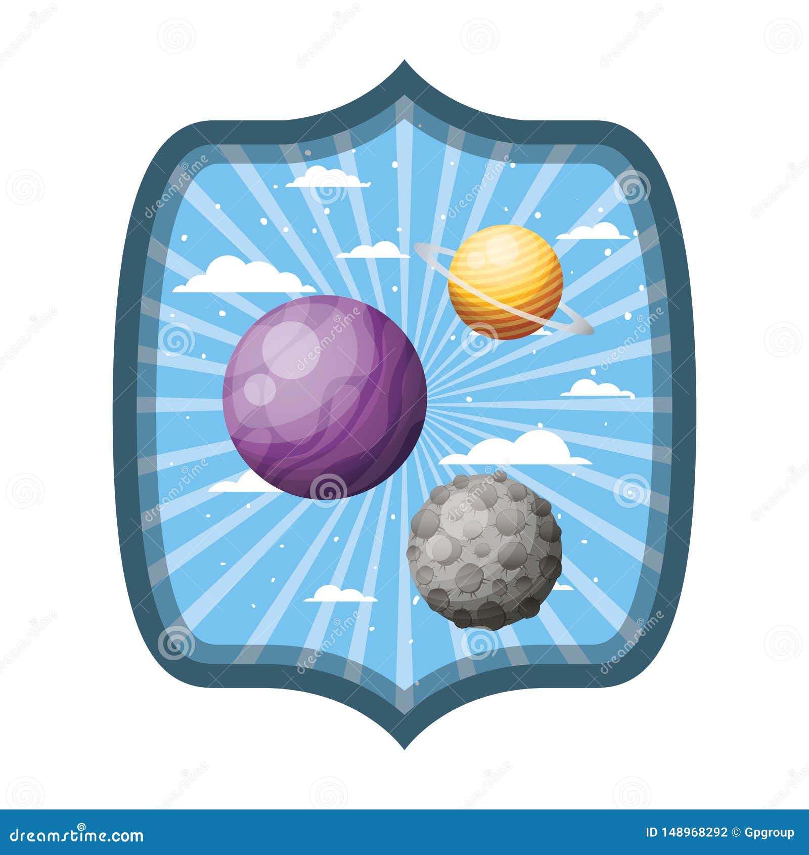 Frame with Planets of the Solar System Stock Vector - Illustration of ...