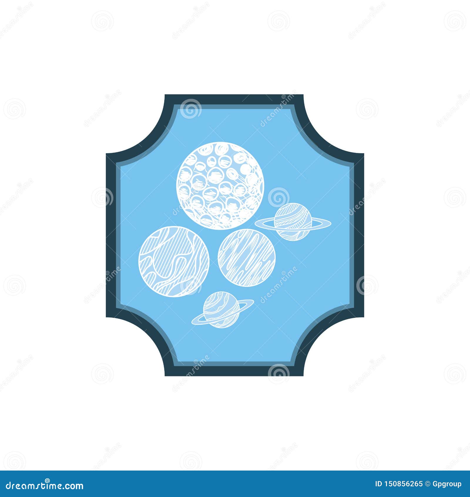 Frame with Planets of the Solar System Stock Vector - Illustration of ...
