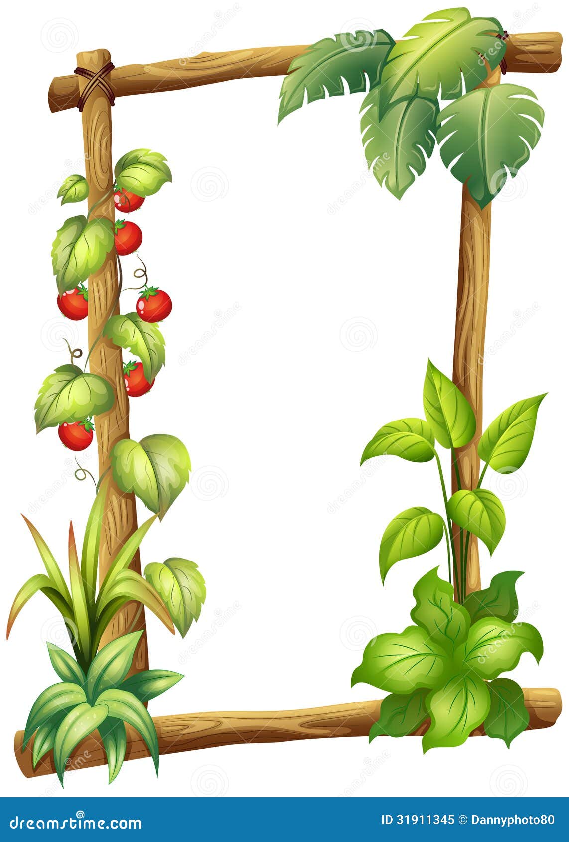 A frame with plants stock vector. Illustration of leaf - 31911345