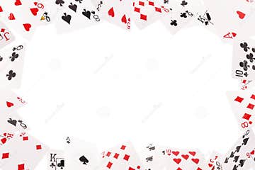 Frame of Playing Cards on a White Background Stock Illustration ...