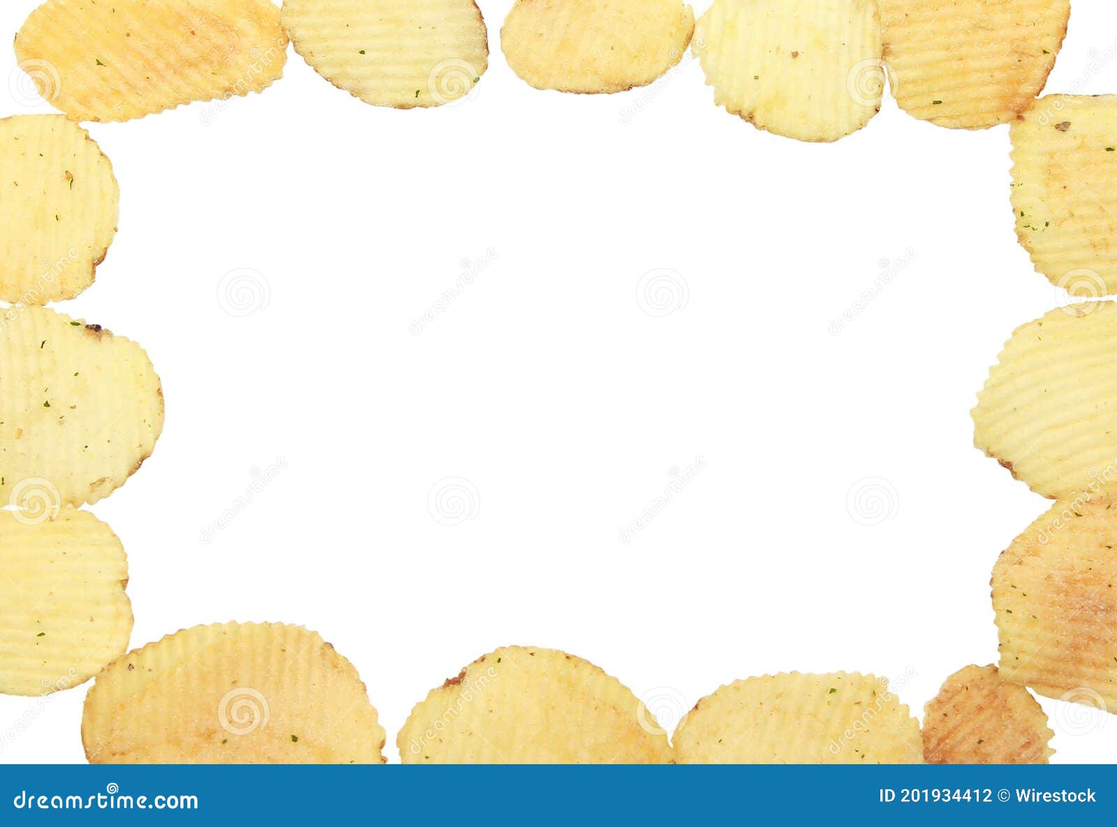 Frame of Potato Chips with White Copy Space Stock Photo - Image of ...