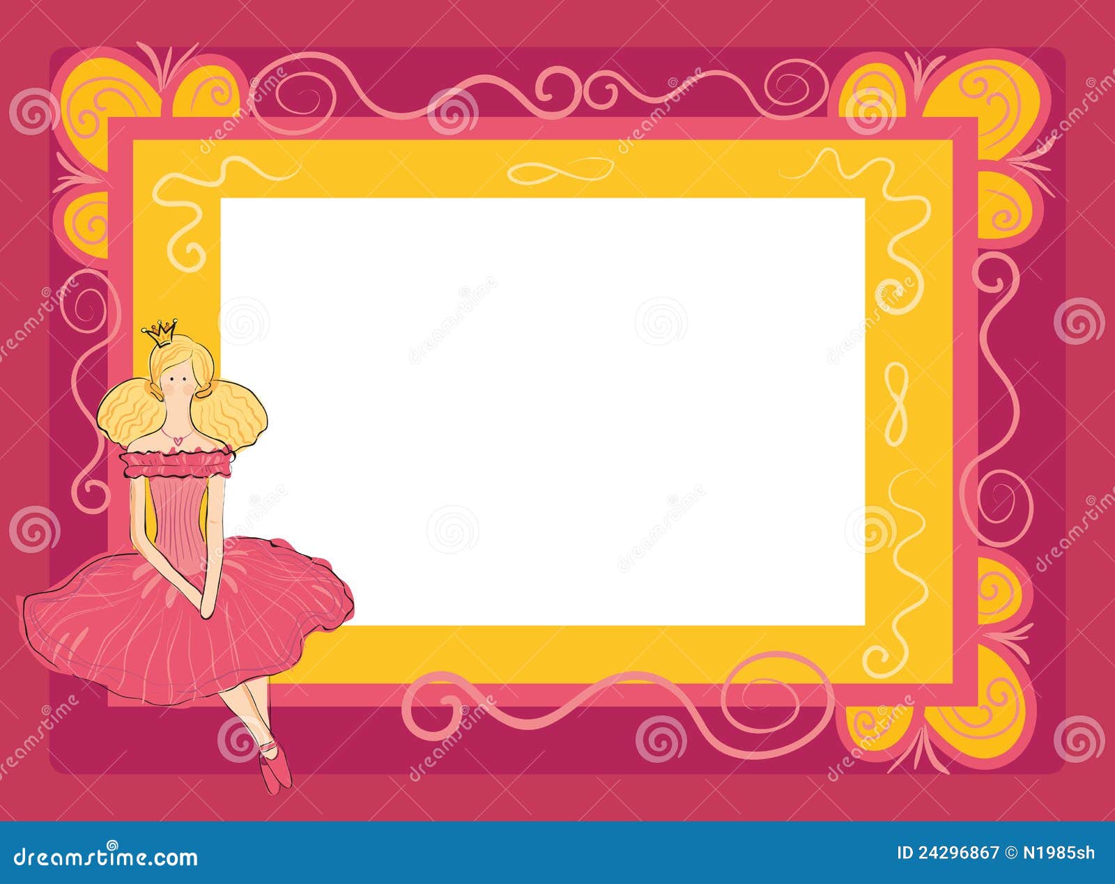 Frame with princess stock illustration. Illustration of booking - 24296867