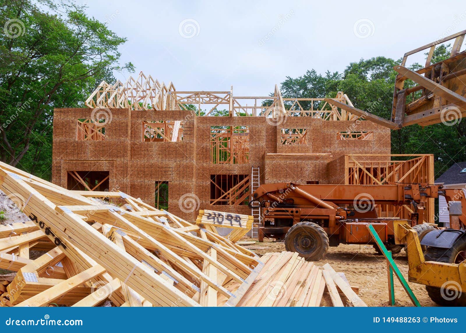 House Timber Frame for a Progressing House a New Development Timber ...