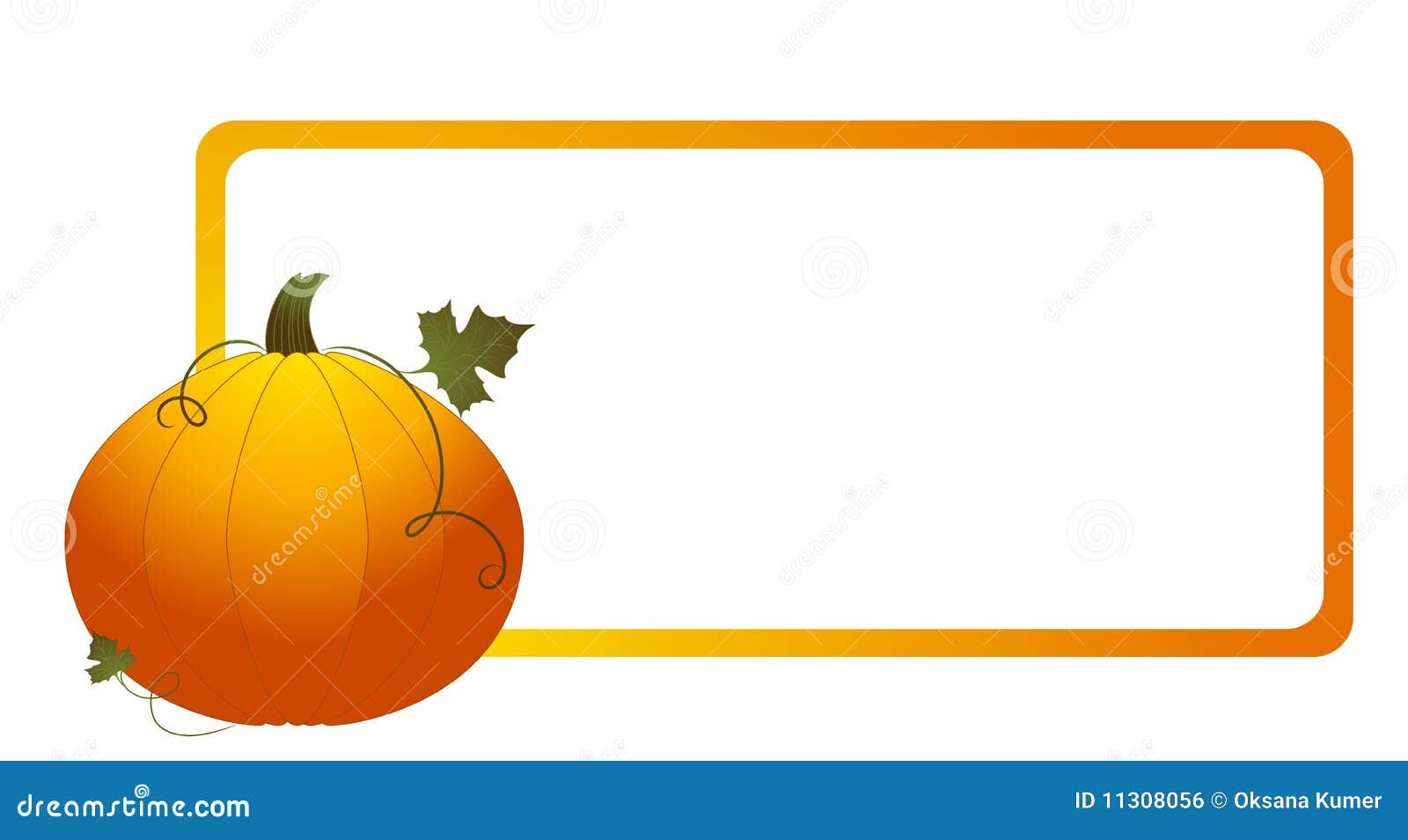 Frame with pumpkin stock vector. Illustration of frame - 11308056