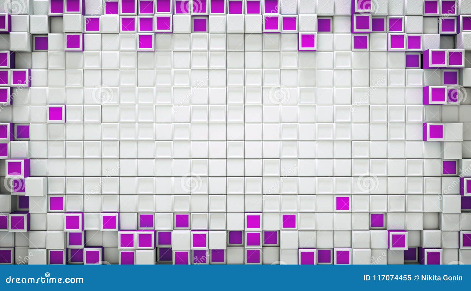 Frame of Purple 3D Boxes and Free Space Abstract Background Stock ...