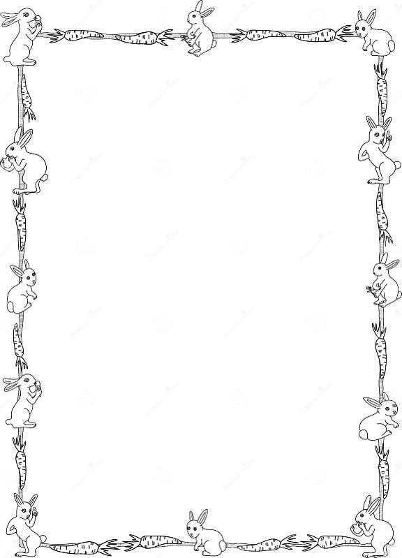 Frame rabbit ornament stock vector. Illustration of element - 38308219