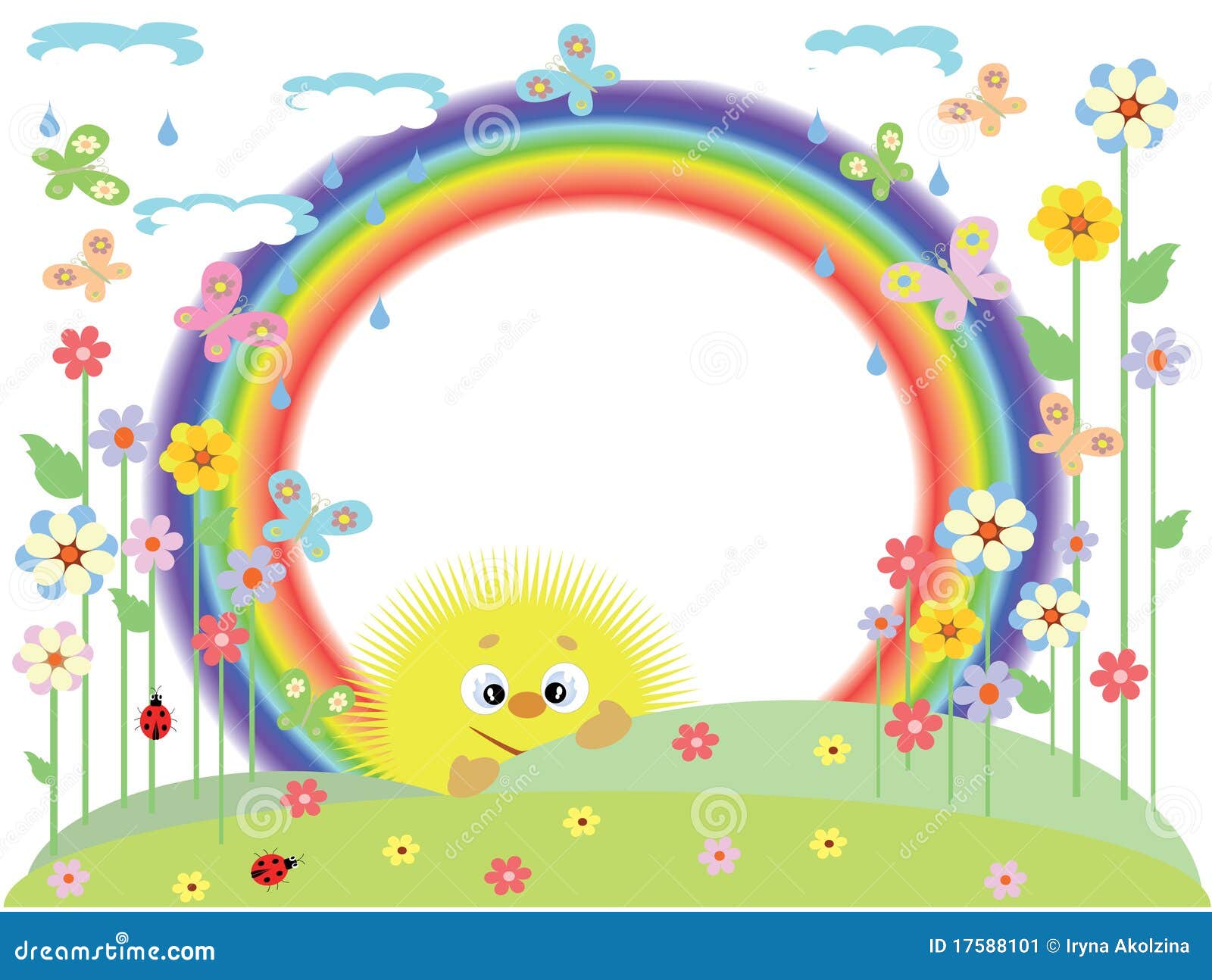 Frame with rainbow stock vector. Illustration of childhood - 17588101