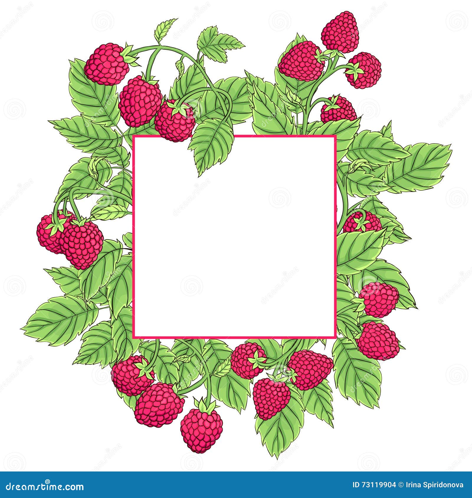Frame of raspberries stock vector. Illustration of nature - 73119904