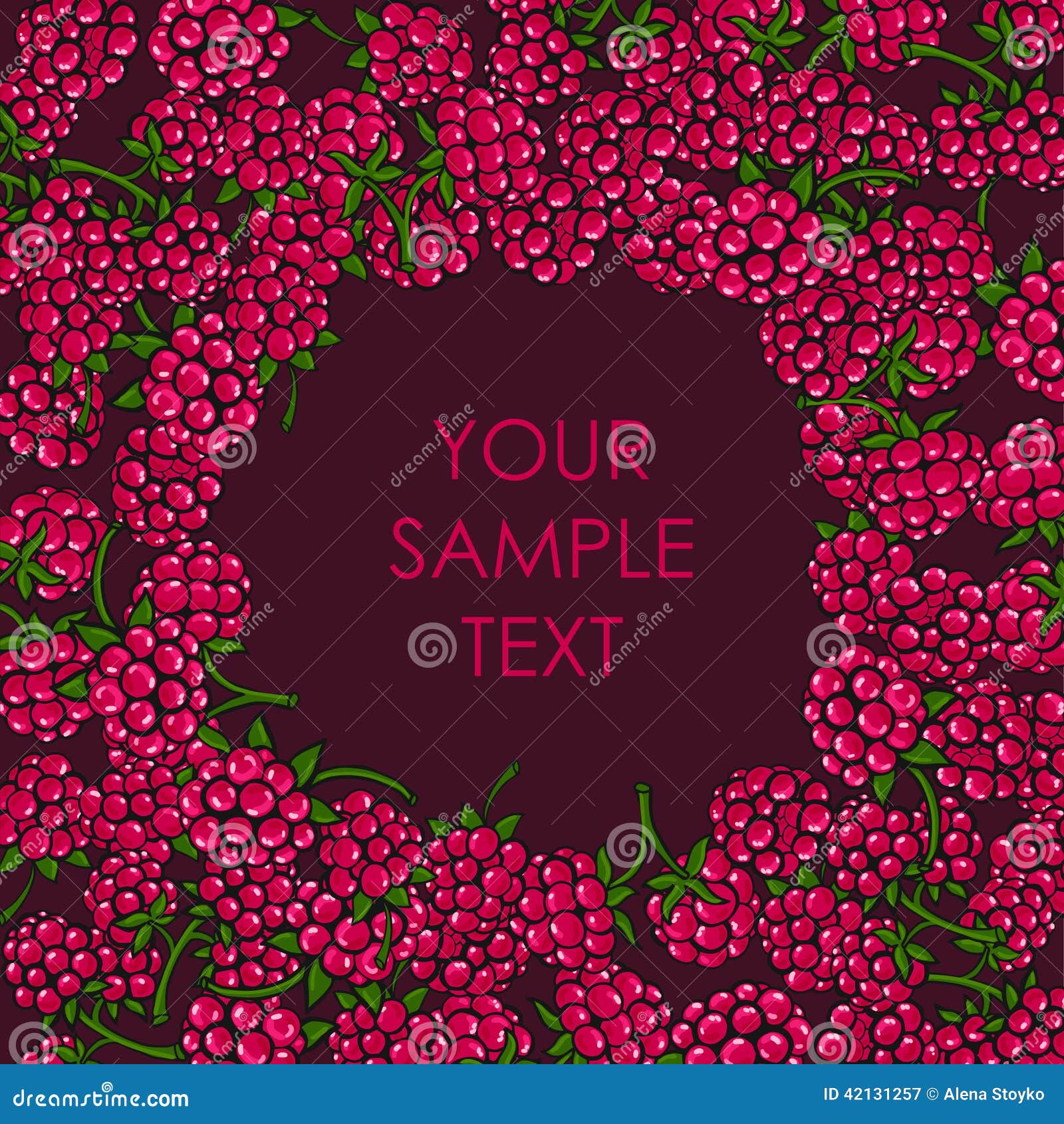 Frame of raspberries stock vector. Illustration of natural - 42131257