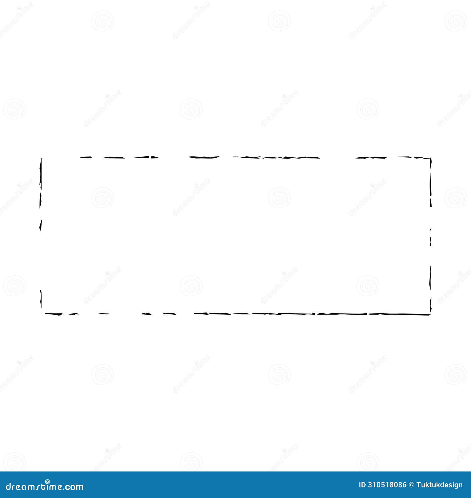 Frame Rectangle Elongated Texture Element, Outline Border Grunge Shape ...