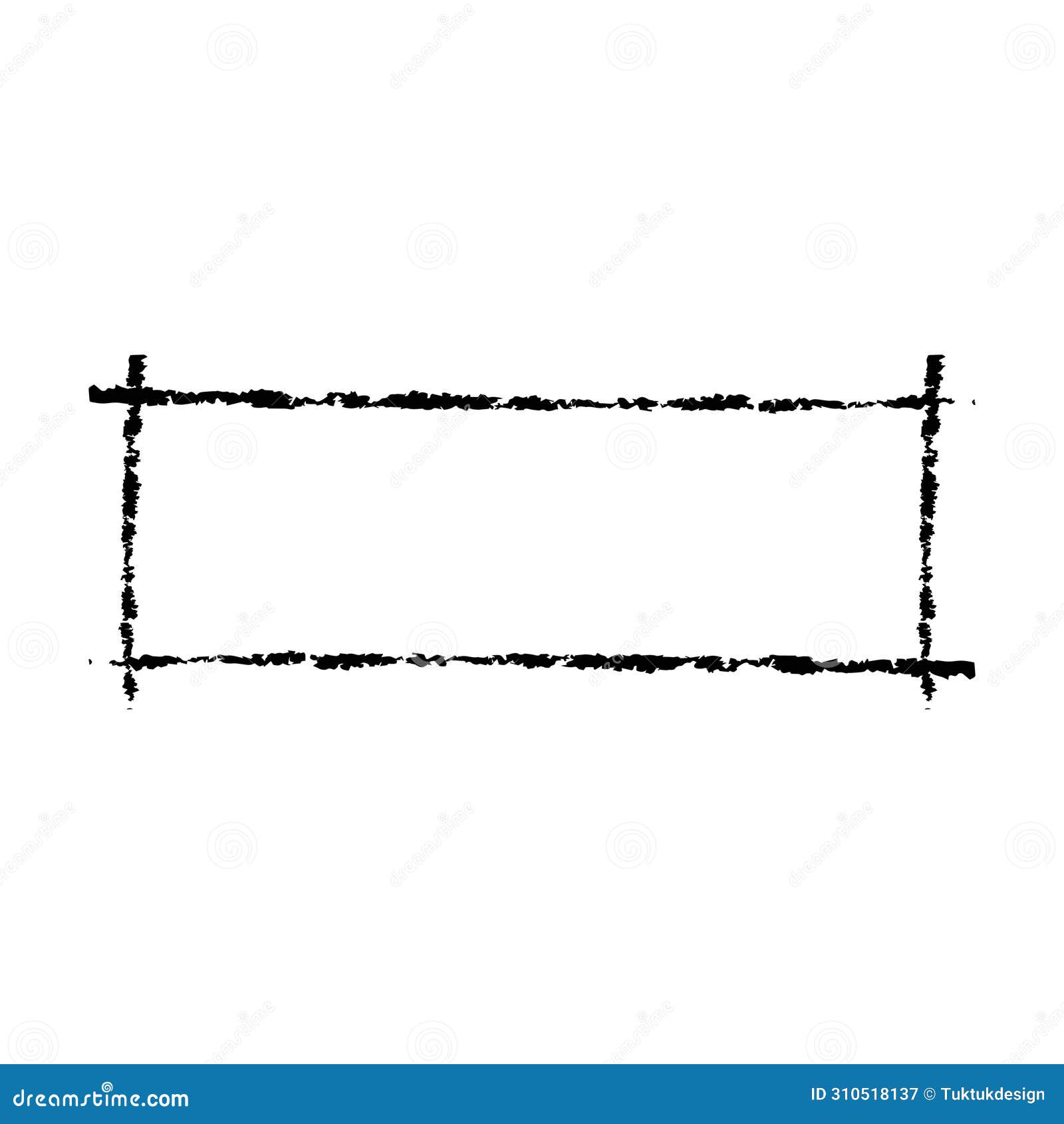 Frame Rectangle Elongated Texture Element, Outline Border Grunge Shape ...