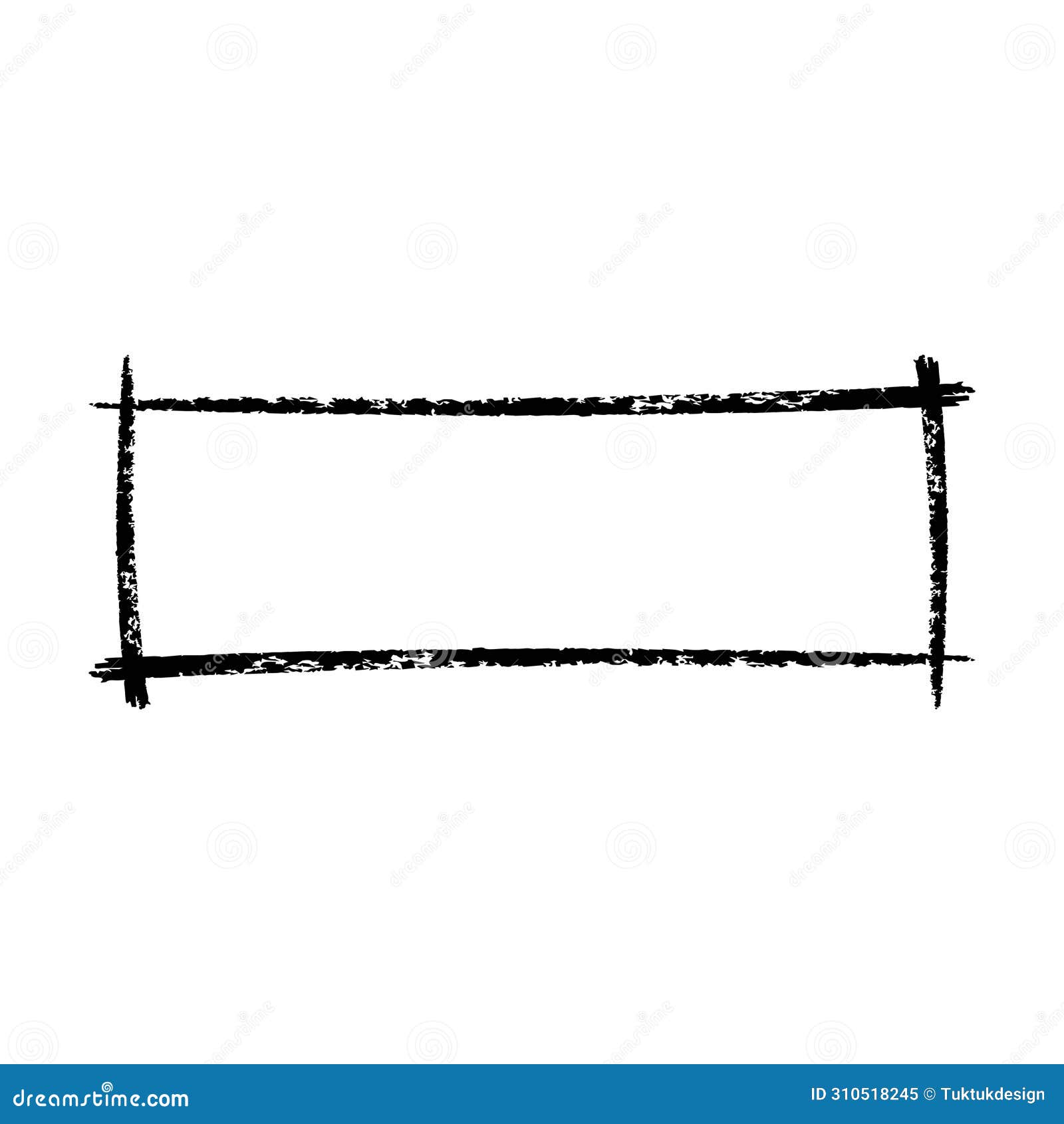 Frame Rectangle Elongated Texture Element, Outline Border Grunge Shape ...