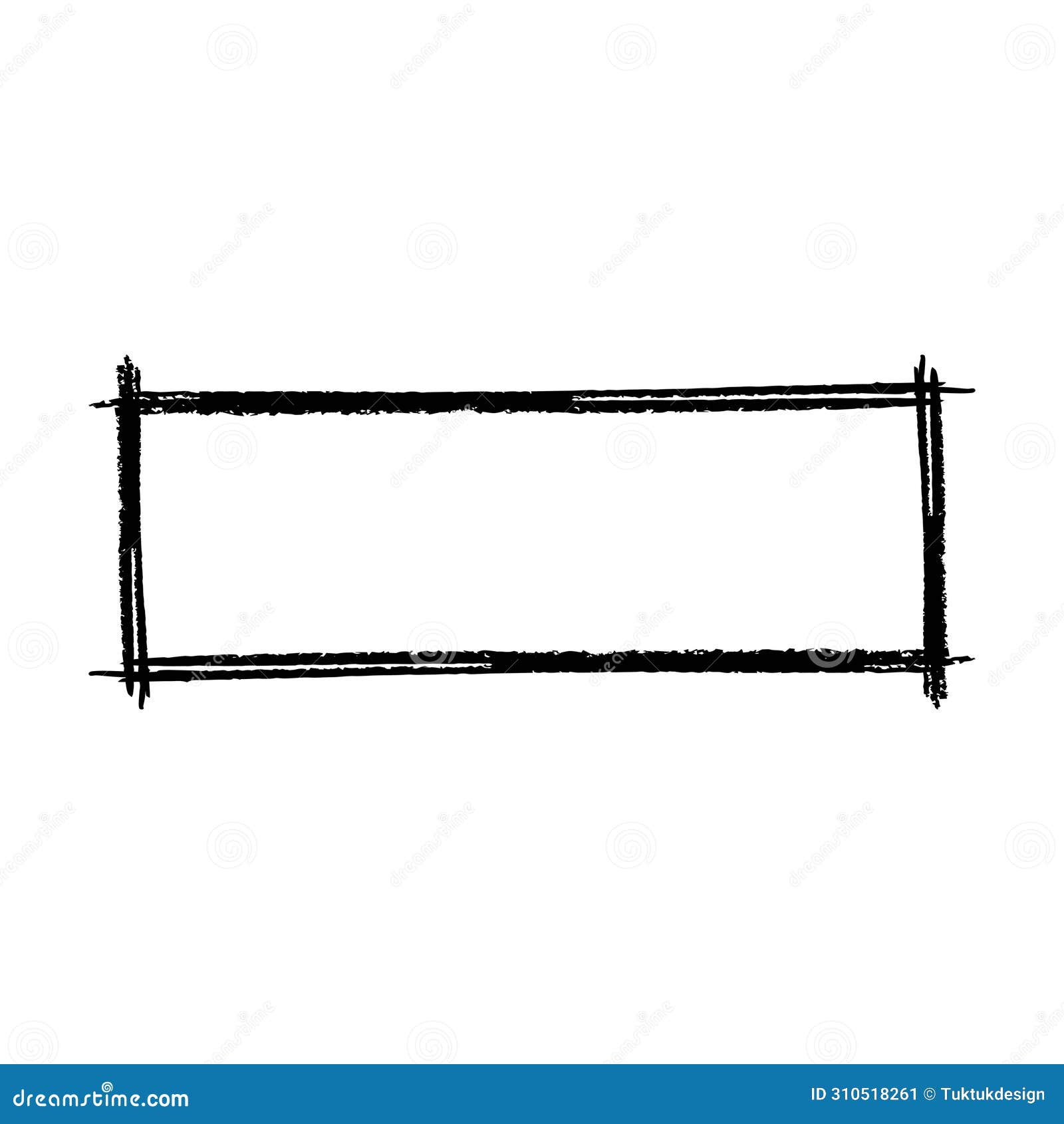 Frame Rectangle Elongated Texture Element, Outline Border Grunge Shape ...