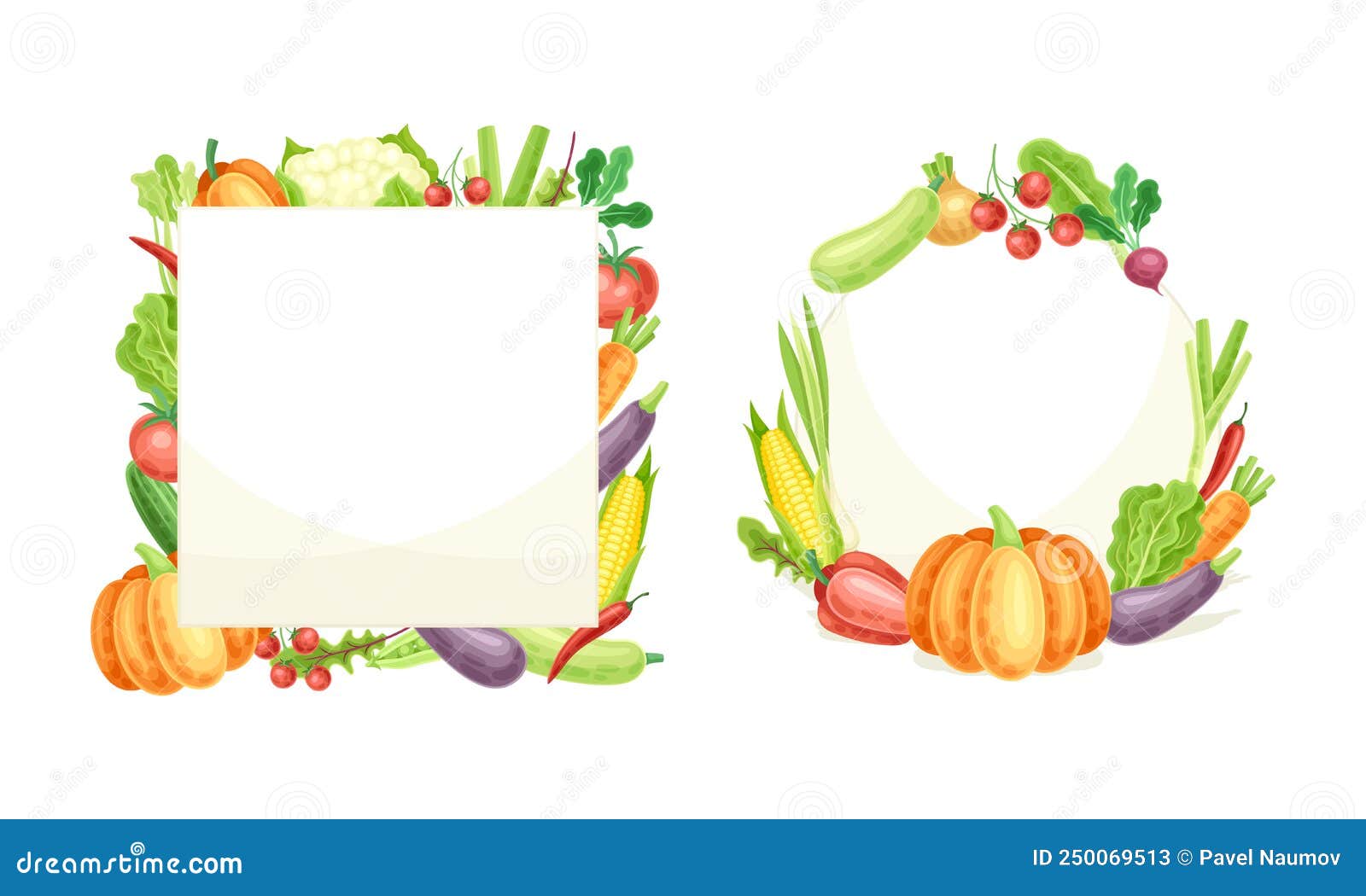Frame of Rectangular and Square Shape Made of Fresh Vegetables Set ...