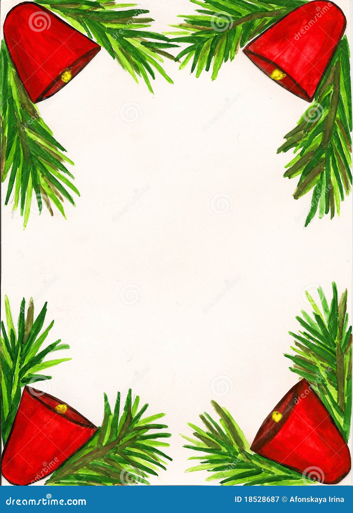 Frame with red bells stock illustration. Illustration of drawing - 18528687