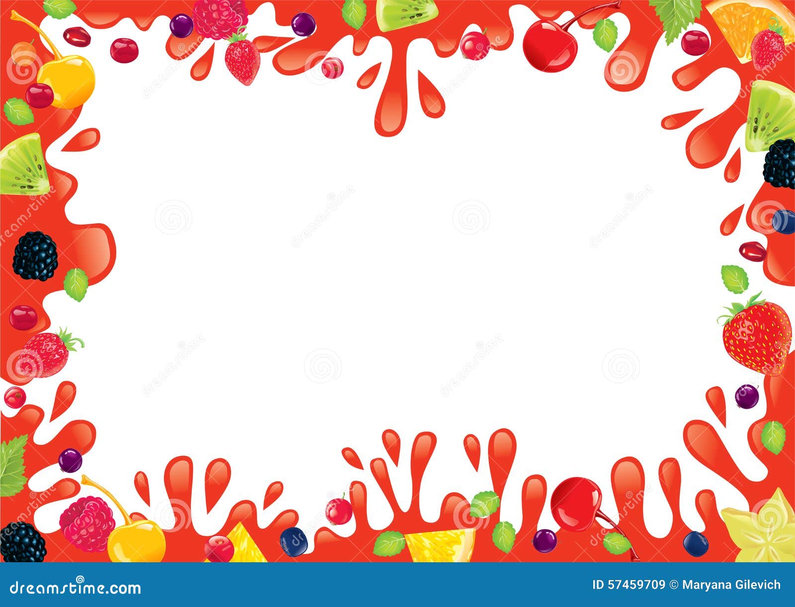 Frame red with berries stock vector. Illustration of purple - 57459709