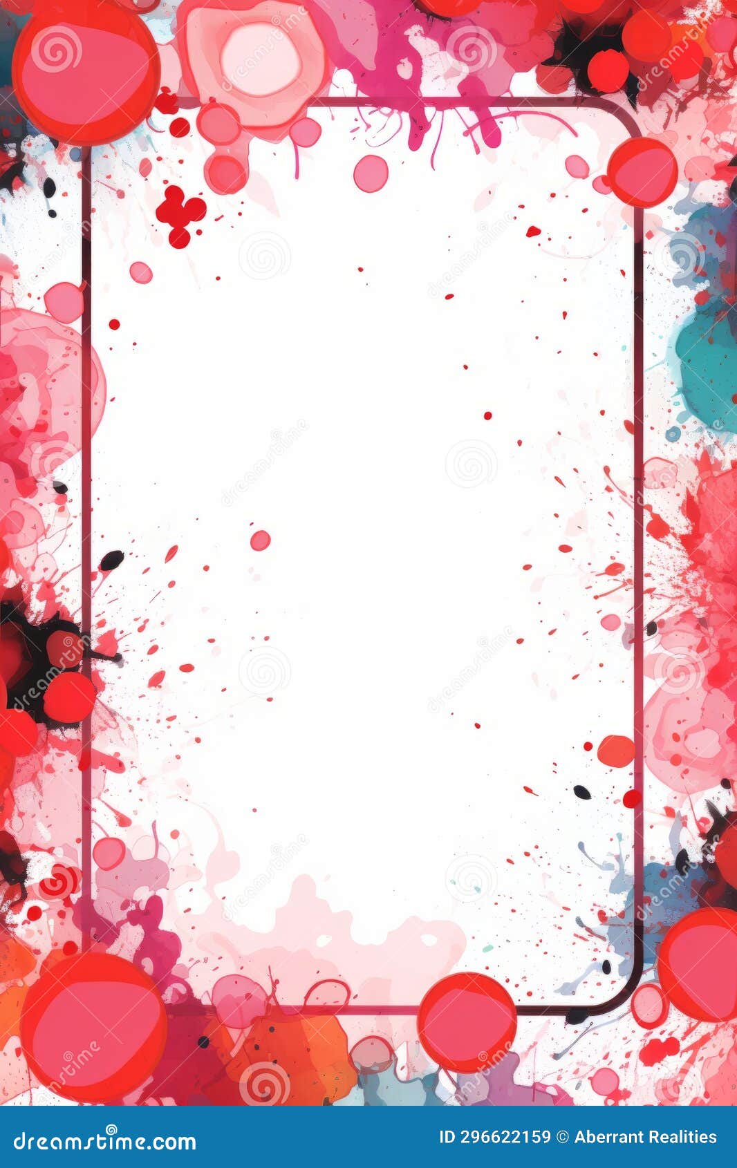 A Frame with Red and Blue Paint Splatters on it Stock Image - Image of ...