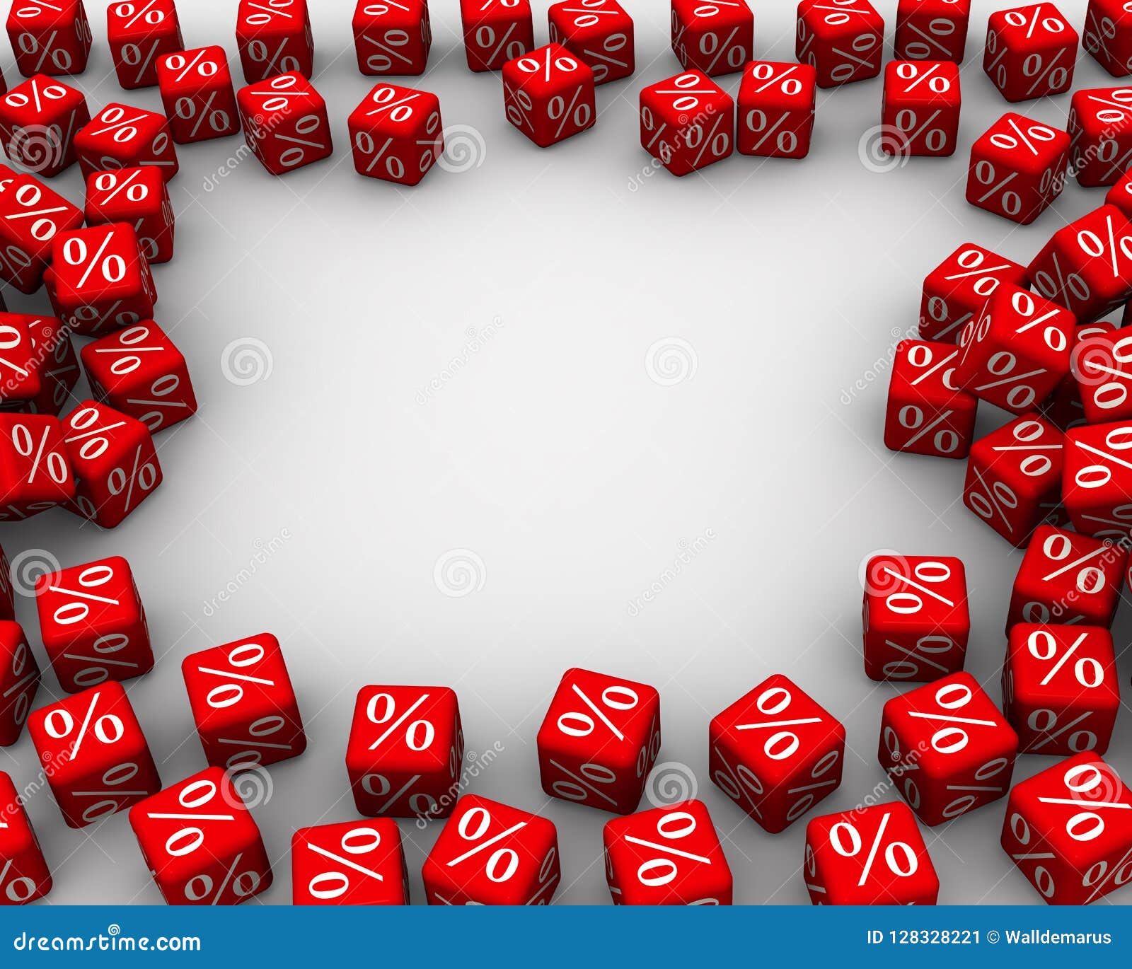 Frame from Red Cubes with a Percent Sign Stock Illustration ...