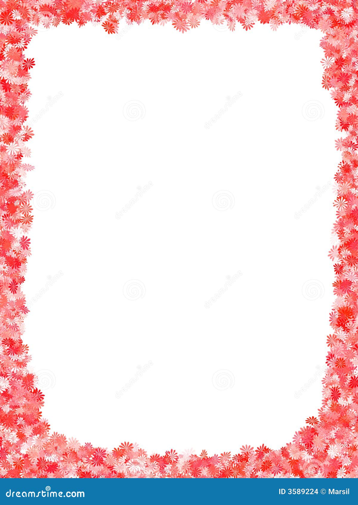 Frame red flowers stock illustration. Illustration of artwork - 3589224