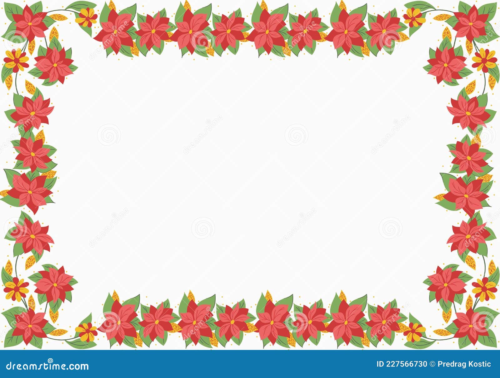Frame of red flowers stock illustration. Illustration of isolated ...
