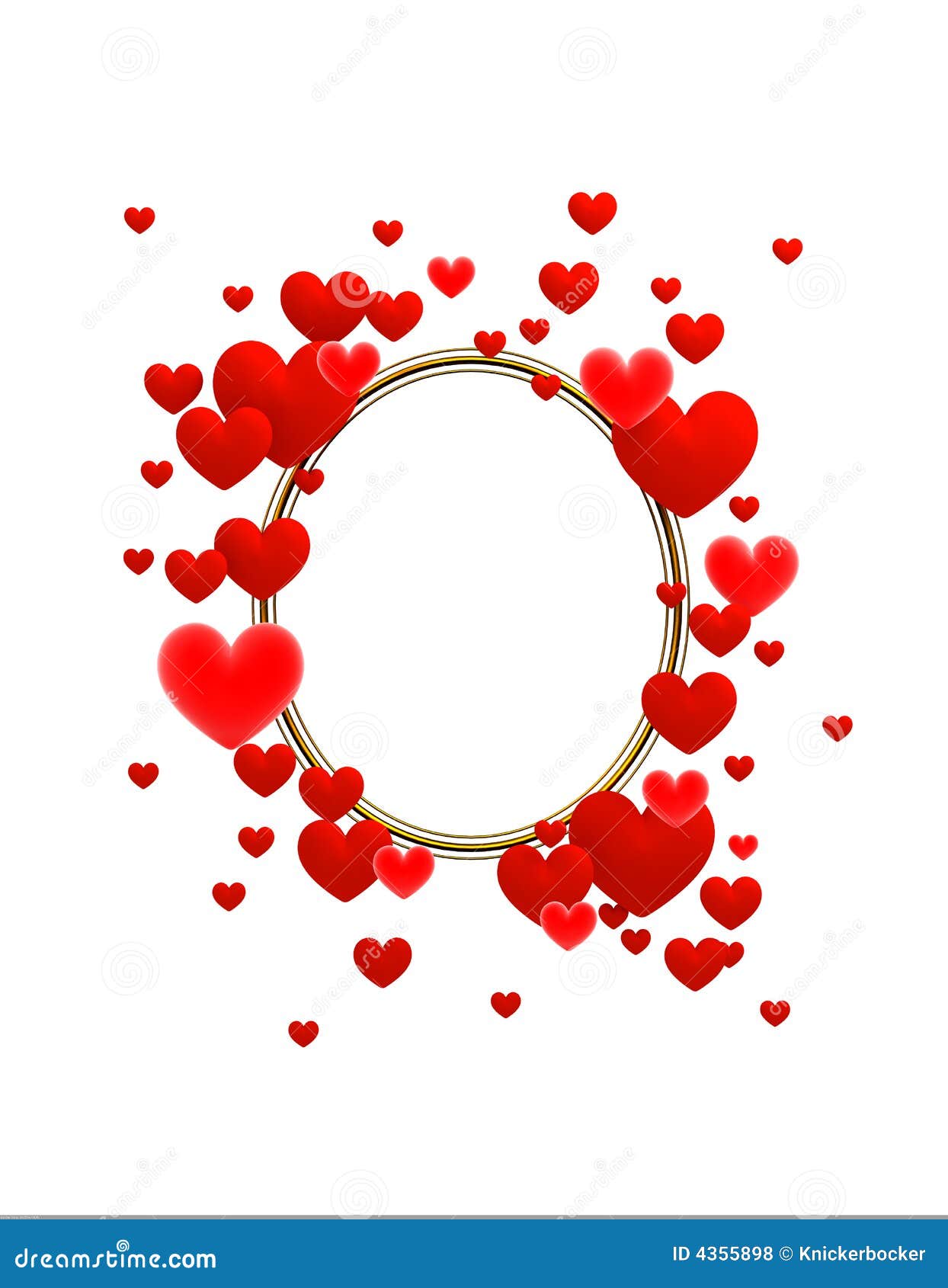 The frame of red hearts stock illustration. Illustration of decorative ...