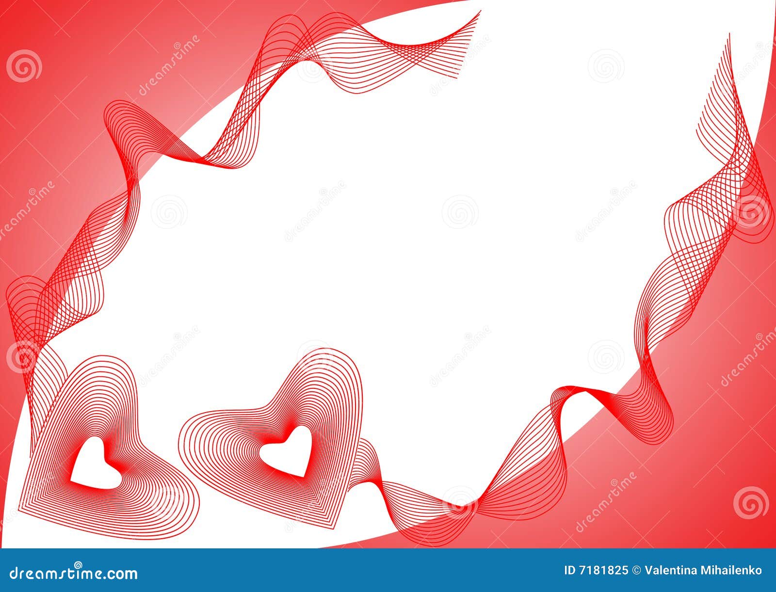 Frame with red hearts stock vector. Illustration of color - 7181825
