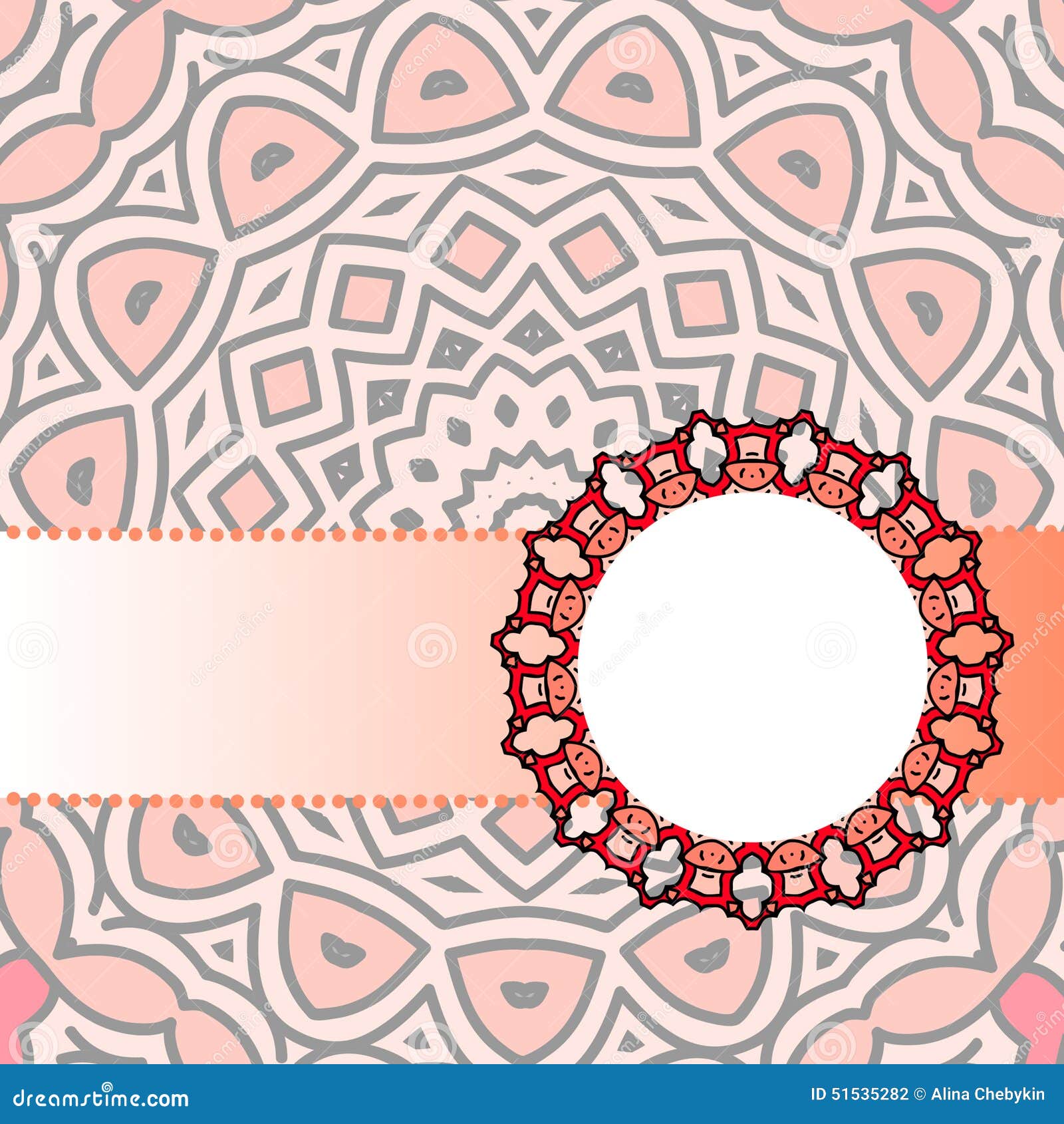 Frame red mandala stock vector. Illustration of meditation - 51535282
