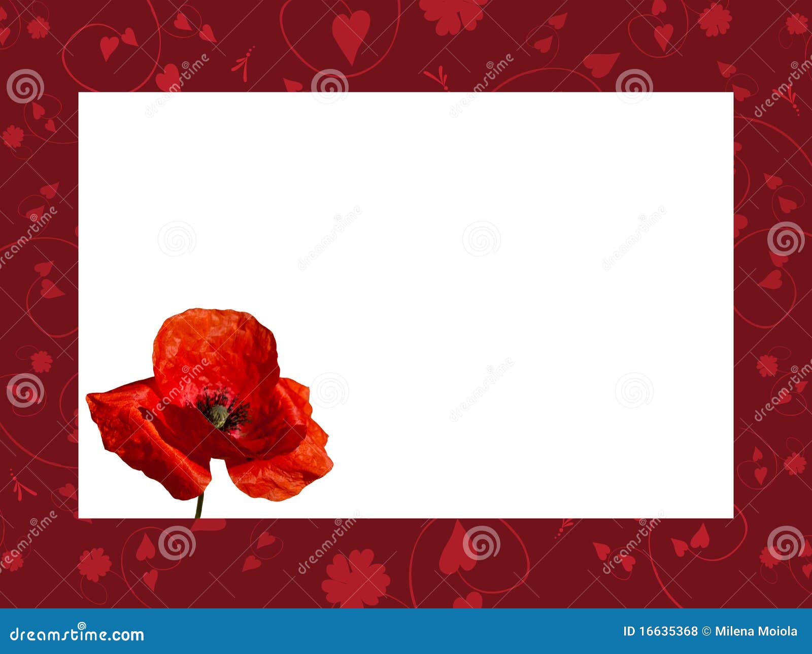 Frame With Red Poppy. World War II, Commemorative Symbol. Cartoon ...