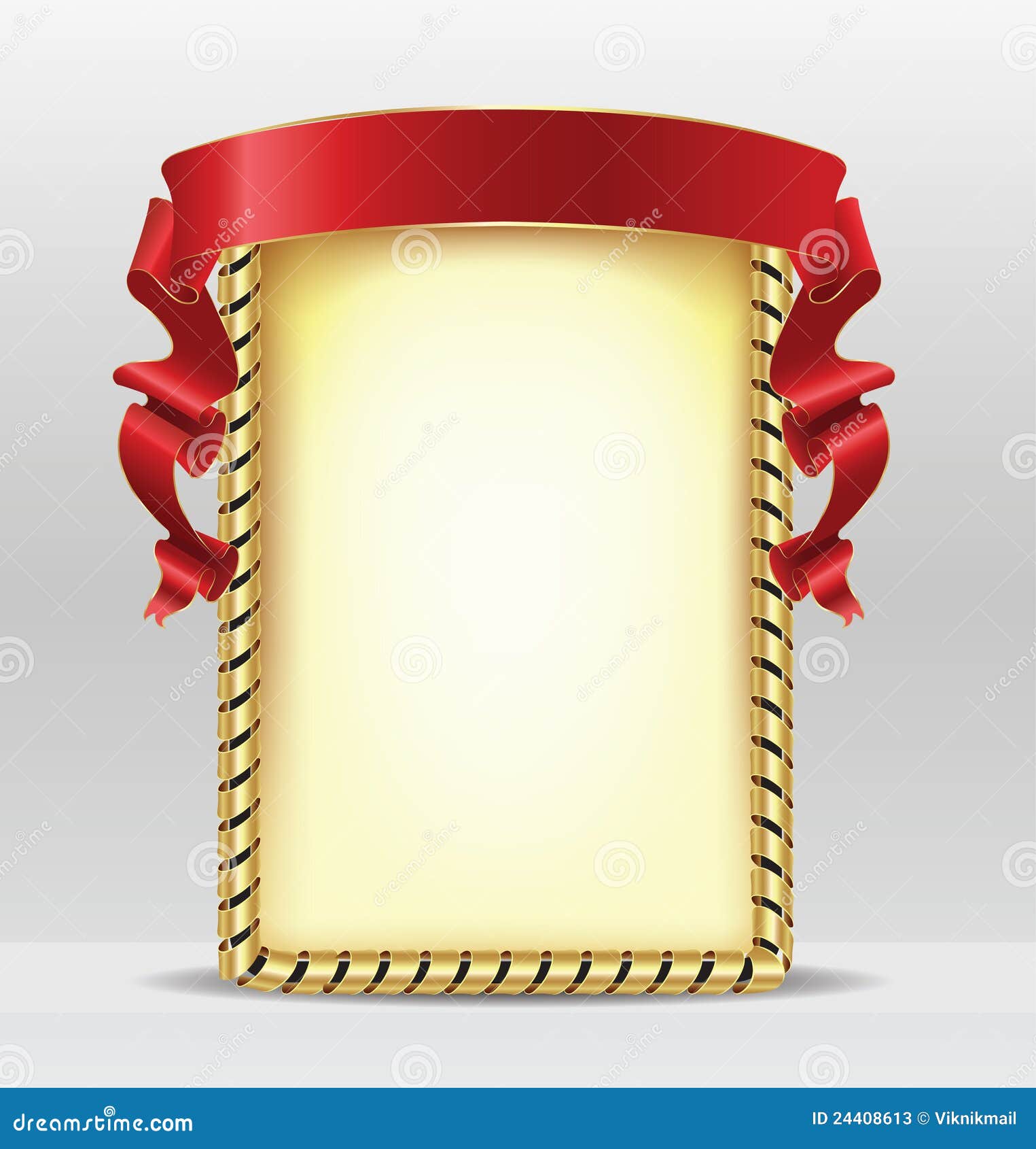 Frame with red ribbon stock vector. Illustration of occasion - 24408613