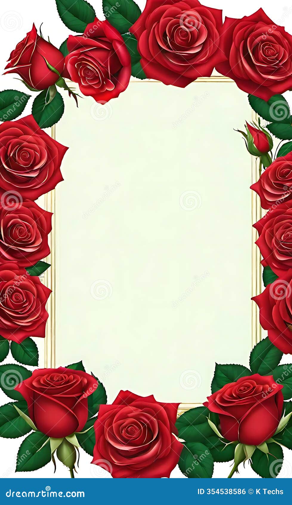 A frame of red rose stock photo. Image of pattern, floral - 354538586